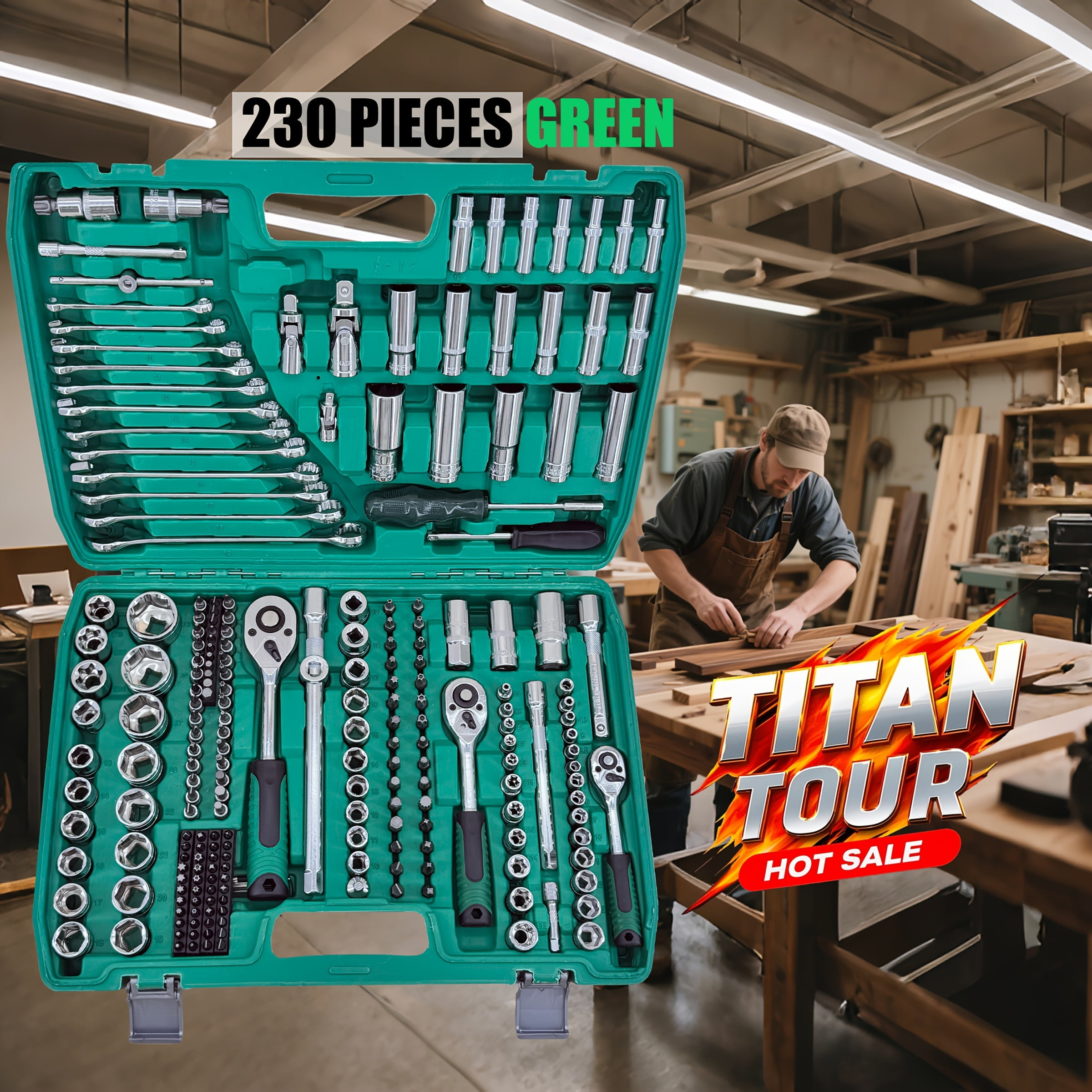 Updated 899/216/53PCS Tool Set, 1/2 1/4 3/8" Drive Socket Wrench Set ...