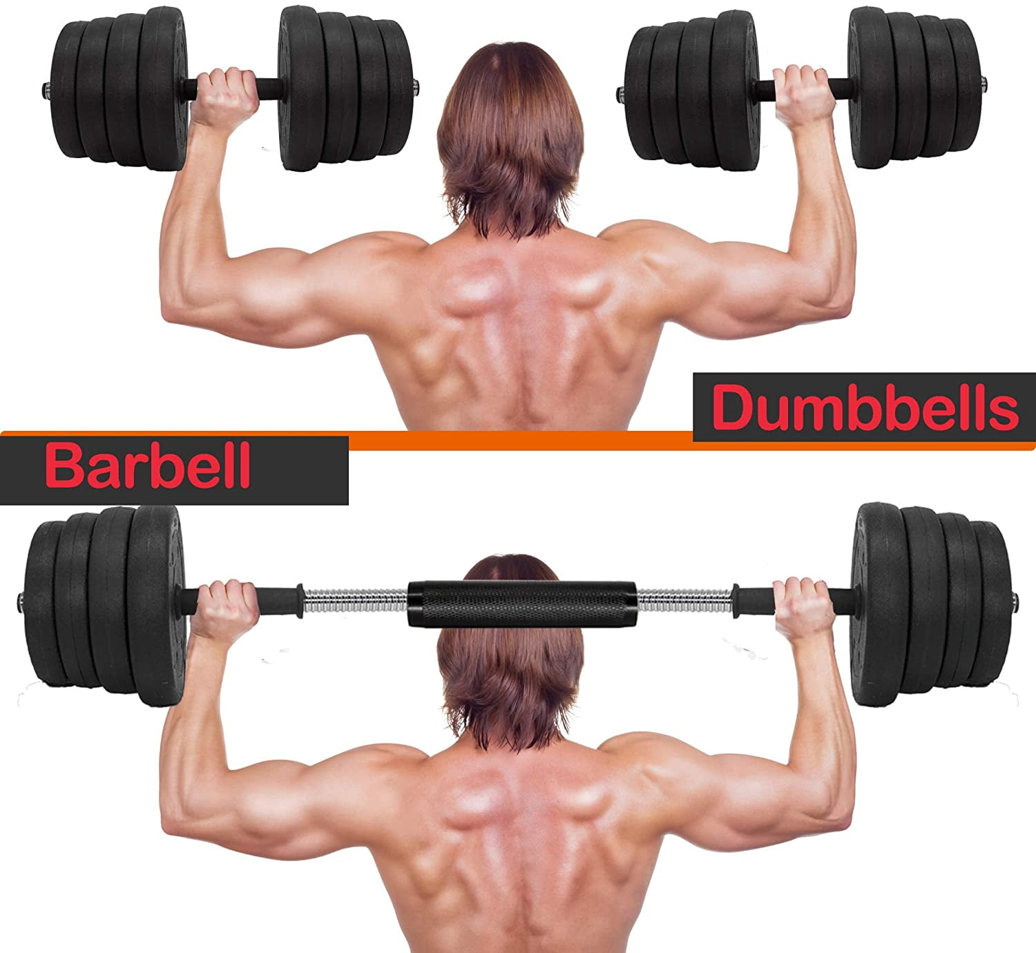 Updated Adjustable 66LB Dumbbells Weights Set with Metal Rod for ...