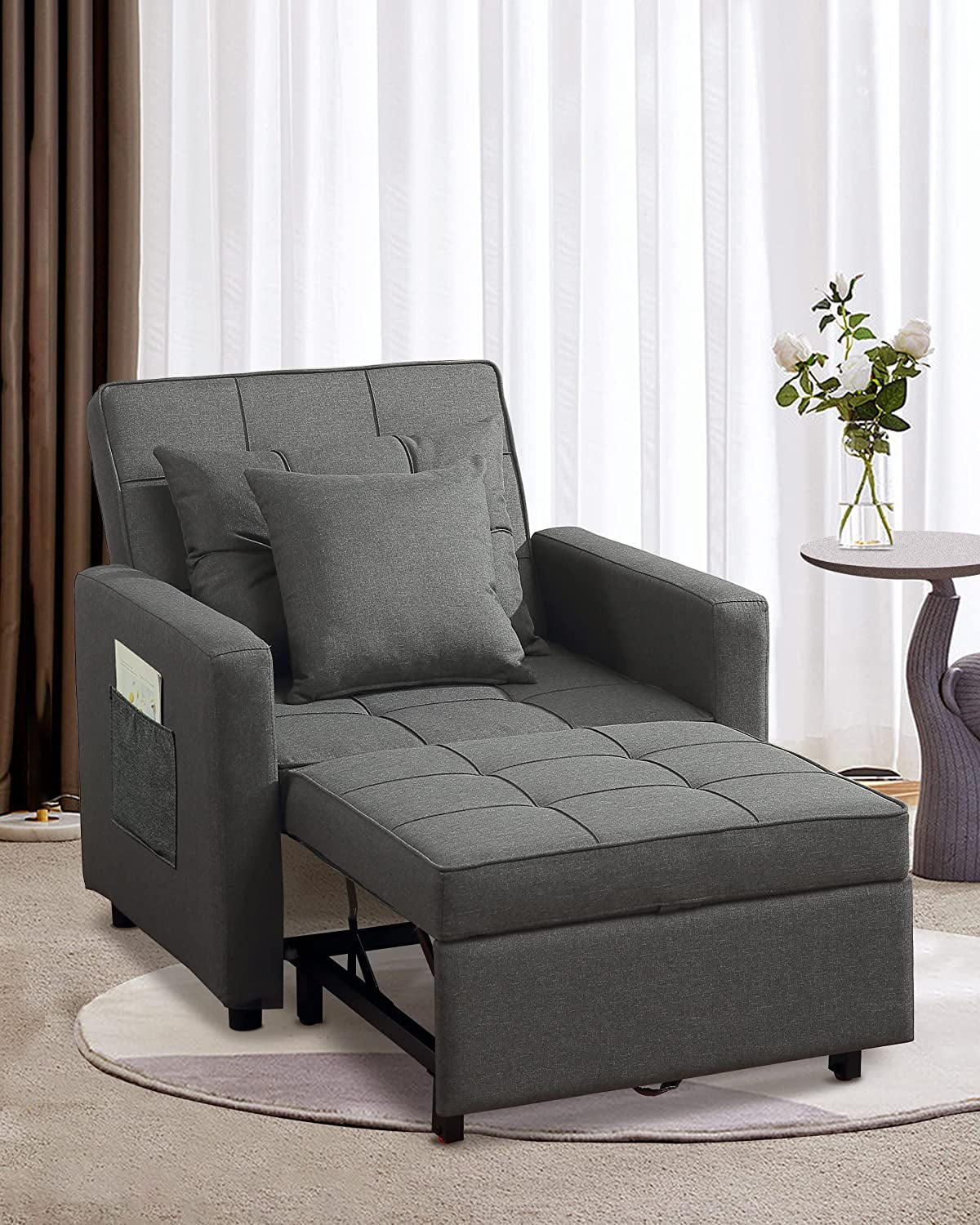 [Updated] Convertible Chair Bed Sleeper Chair Bed 3 in 1 Stepless ...