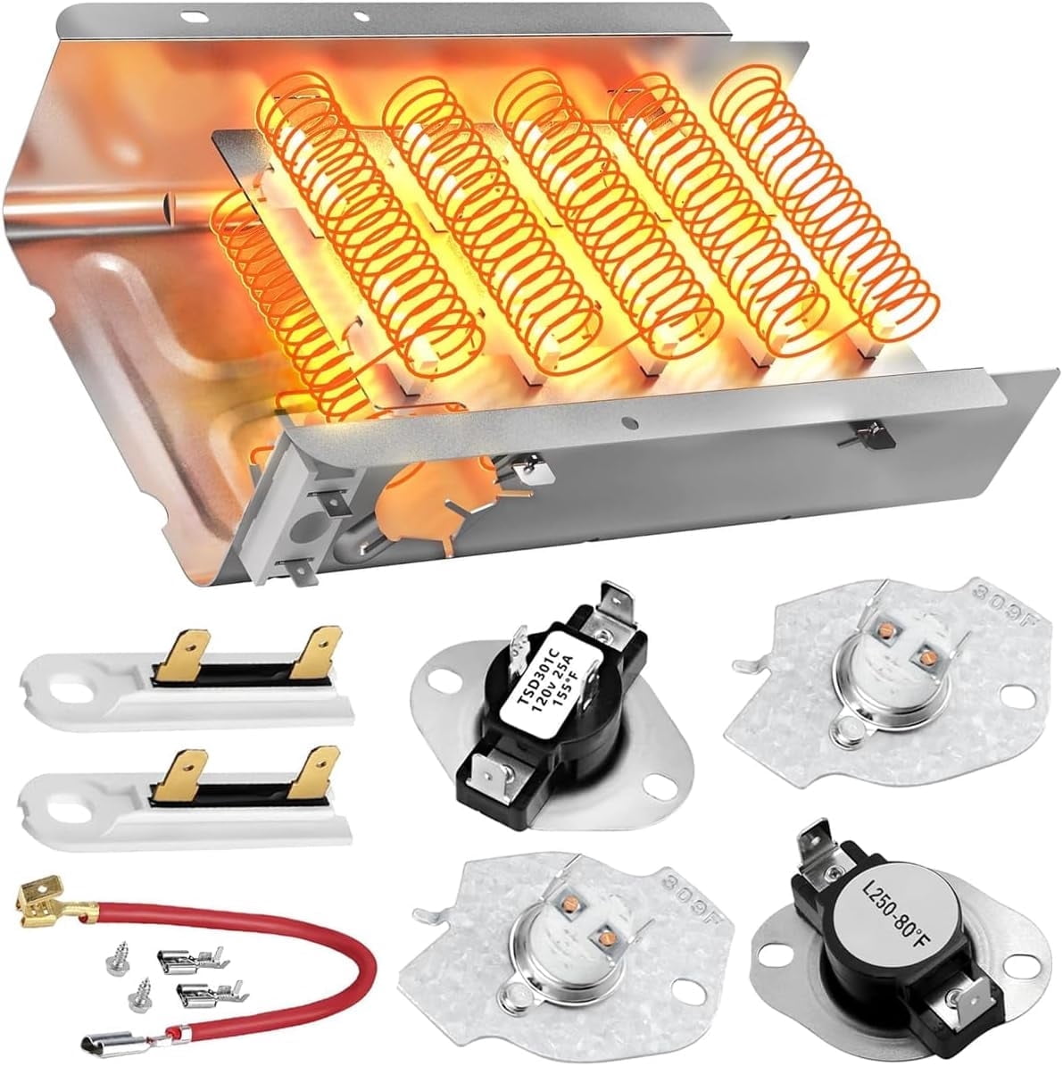 Updated 𝟮𝟬𝟮𝟱 Dryer Heating Element Kit - for May-tag MEDC215EW1 ...