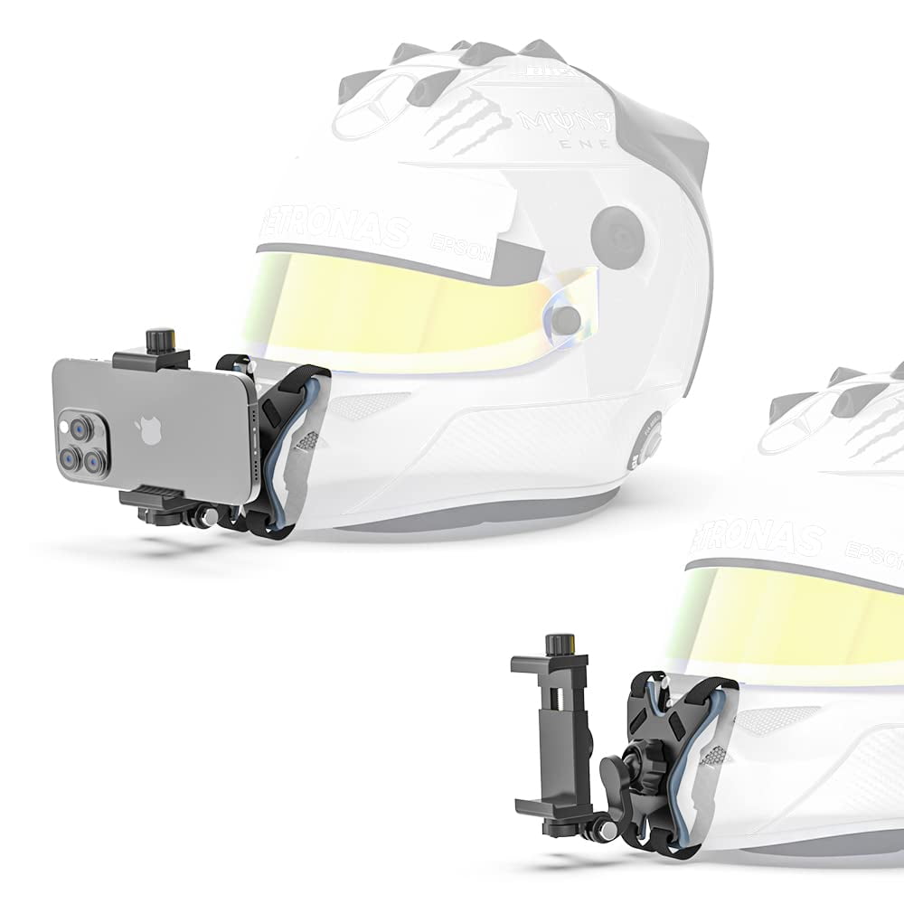 Updated Motorcycle Helmet Chin Strap Mount with Phone Clip Compatible ...