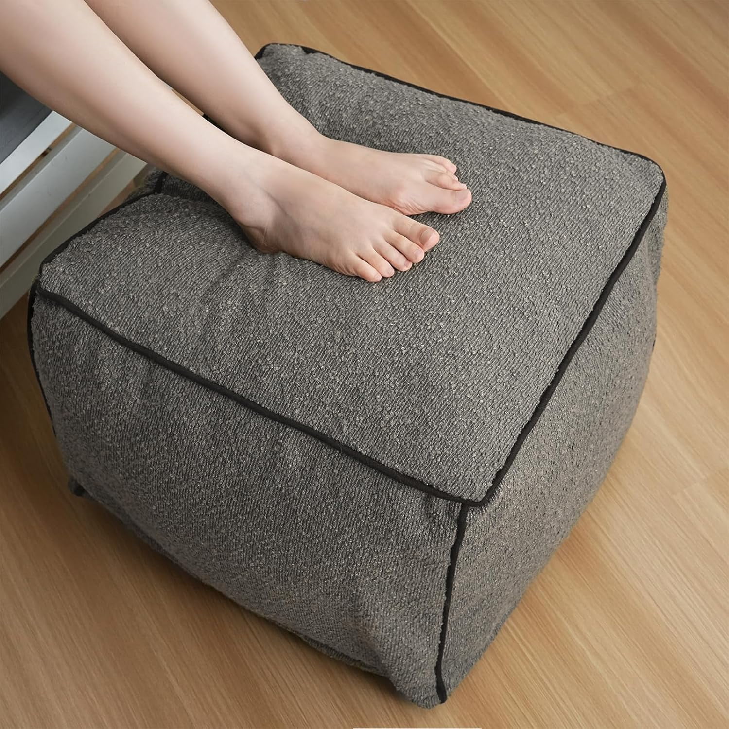 Updated Pouf Ottoman Stuffed Modern Foam Filled Foot Rest Poufs for ...