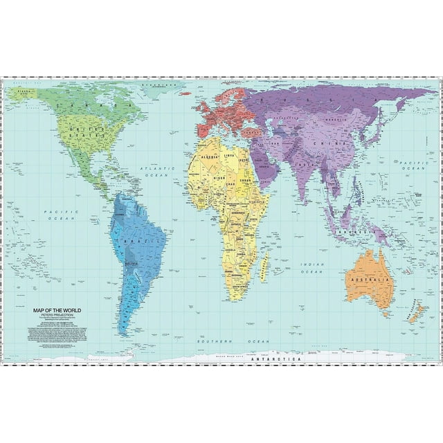 Updated Projection World Map | Laminated 36" x 24” Map | Developed by ...