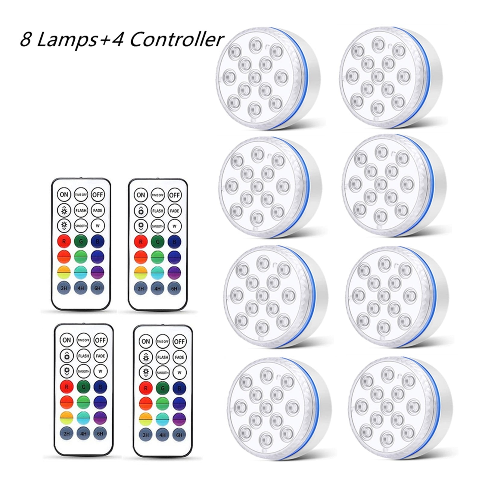 Updated Submersible LED Lights With Remote Underwater Pool Light IP68 ...
