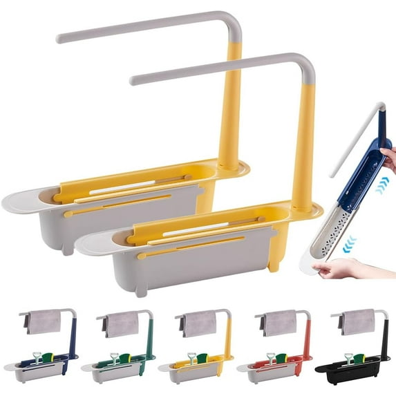 Updated Telescopic Sink Storage Rack, Adjustable Expandable Sink Caddy ...