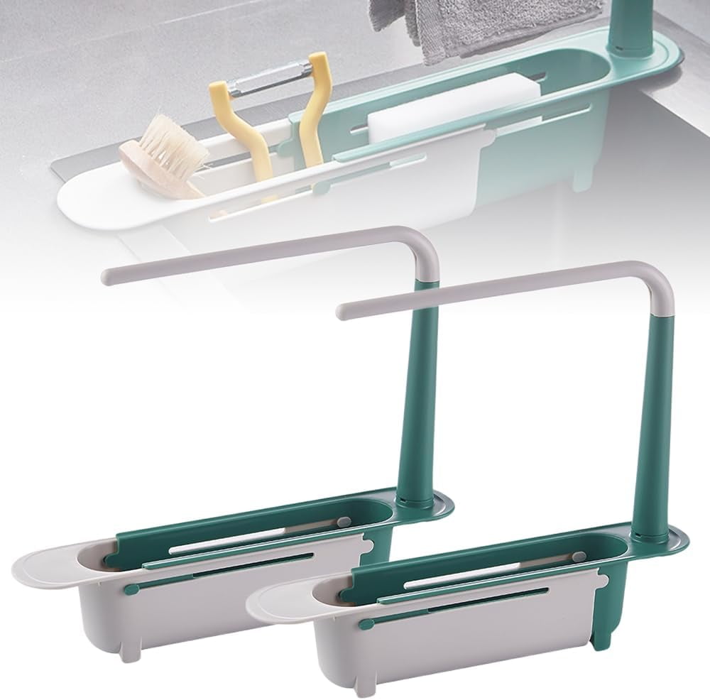 Updated Telescopic Sink Storage Rack, Adjustable Expandable Sink Caddy ...