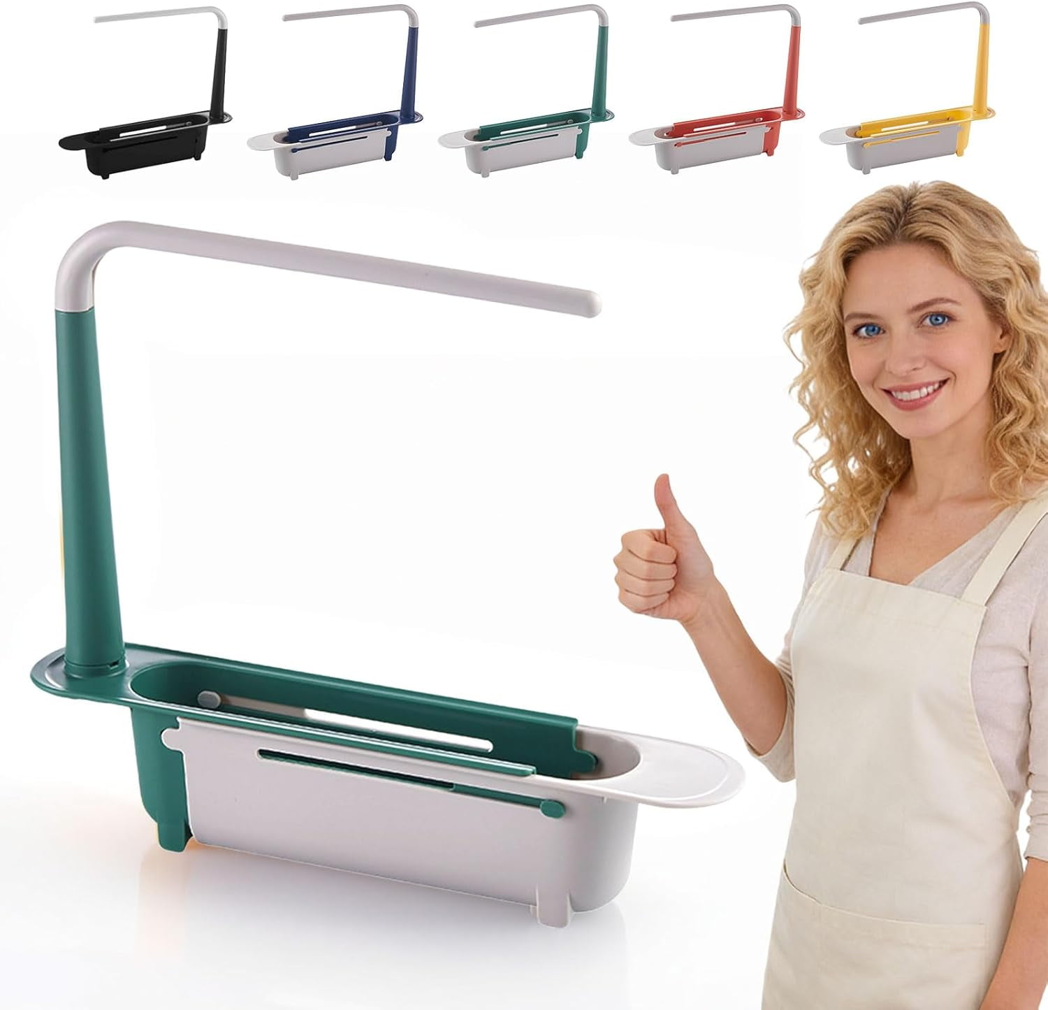 Updated Telescopic Sink Storage Rack, Adjustable Length Sink Rack ...