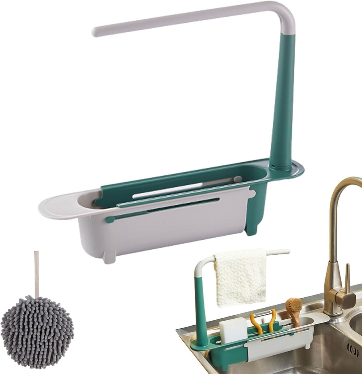 Updated Telescopic Sink Storage Rack, Under Sink Organizer Rack for ...