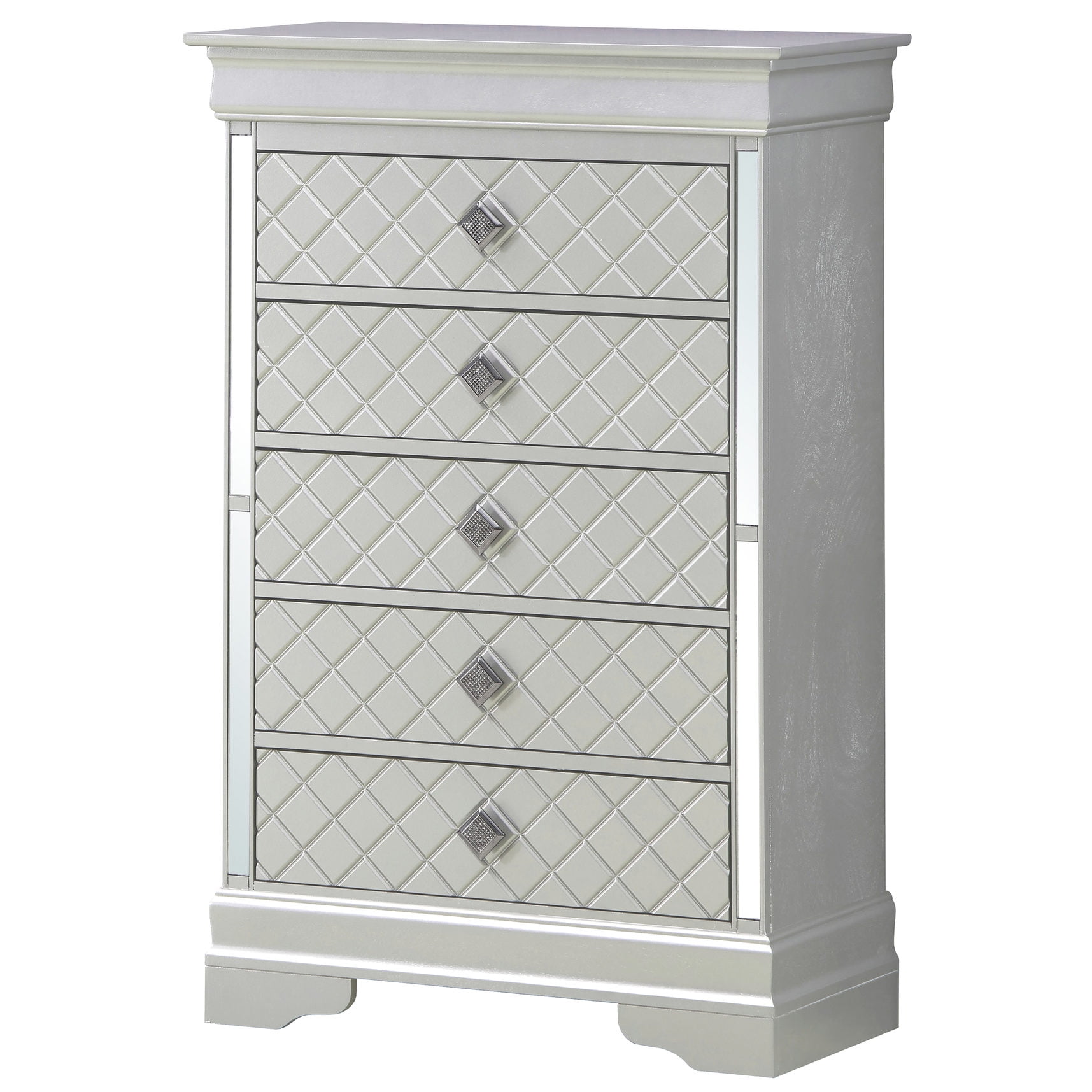 Updated Traditional Chest with Chrome Drawer Pulls / English Dovetailed ...