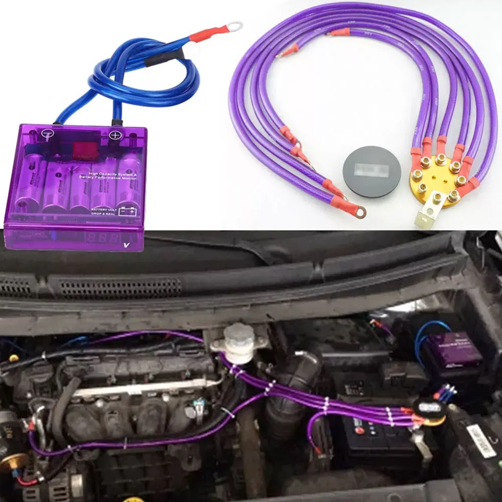 Updated-Universal Car Voltage Stabilizer Kit, Fuel Saver, Digital ...