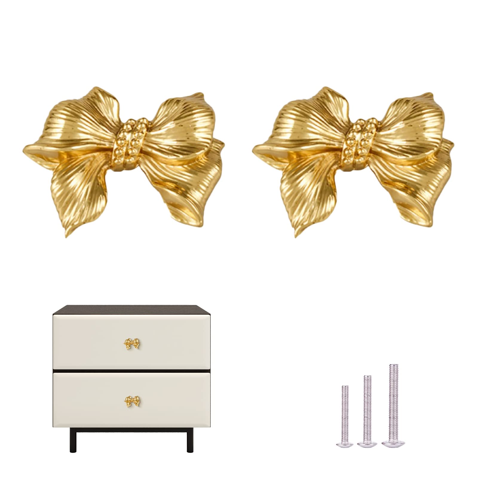 Updatepoint Gold Bow Cabinet Knob, Cabinet Pulls for Drawer Cupboard ...