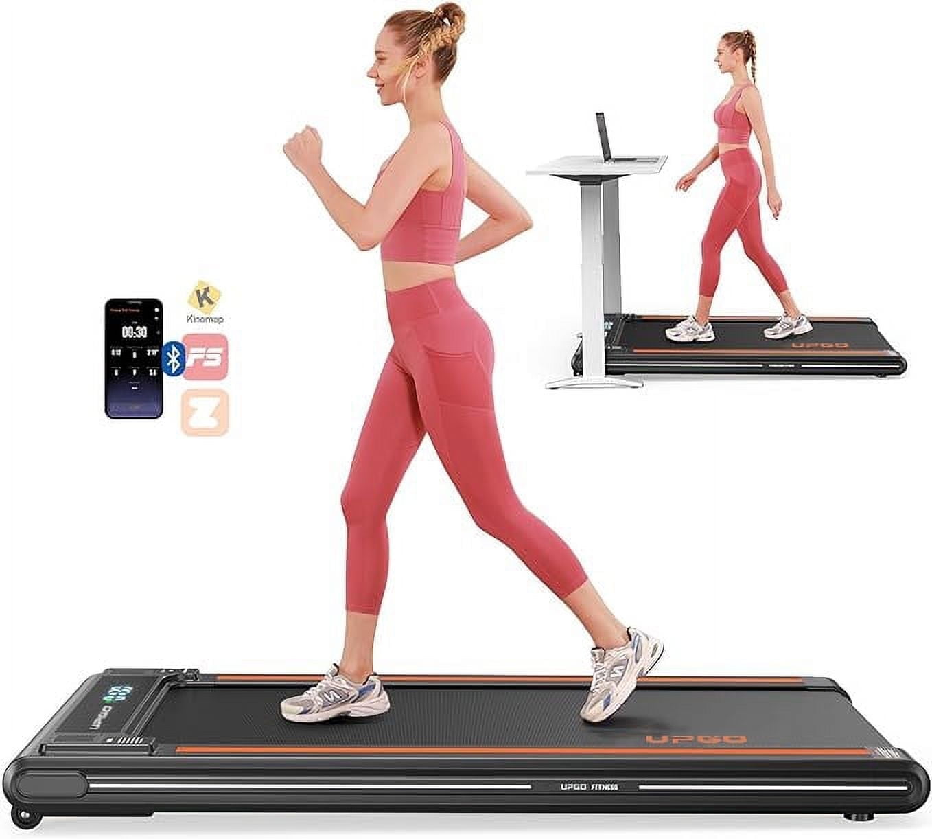 UPGO 2.5HP Under Desk Treadmill, Remote Control, Bluetooth, LED, Home ...