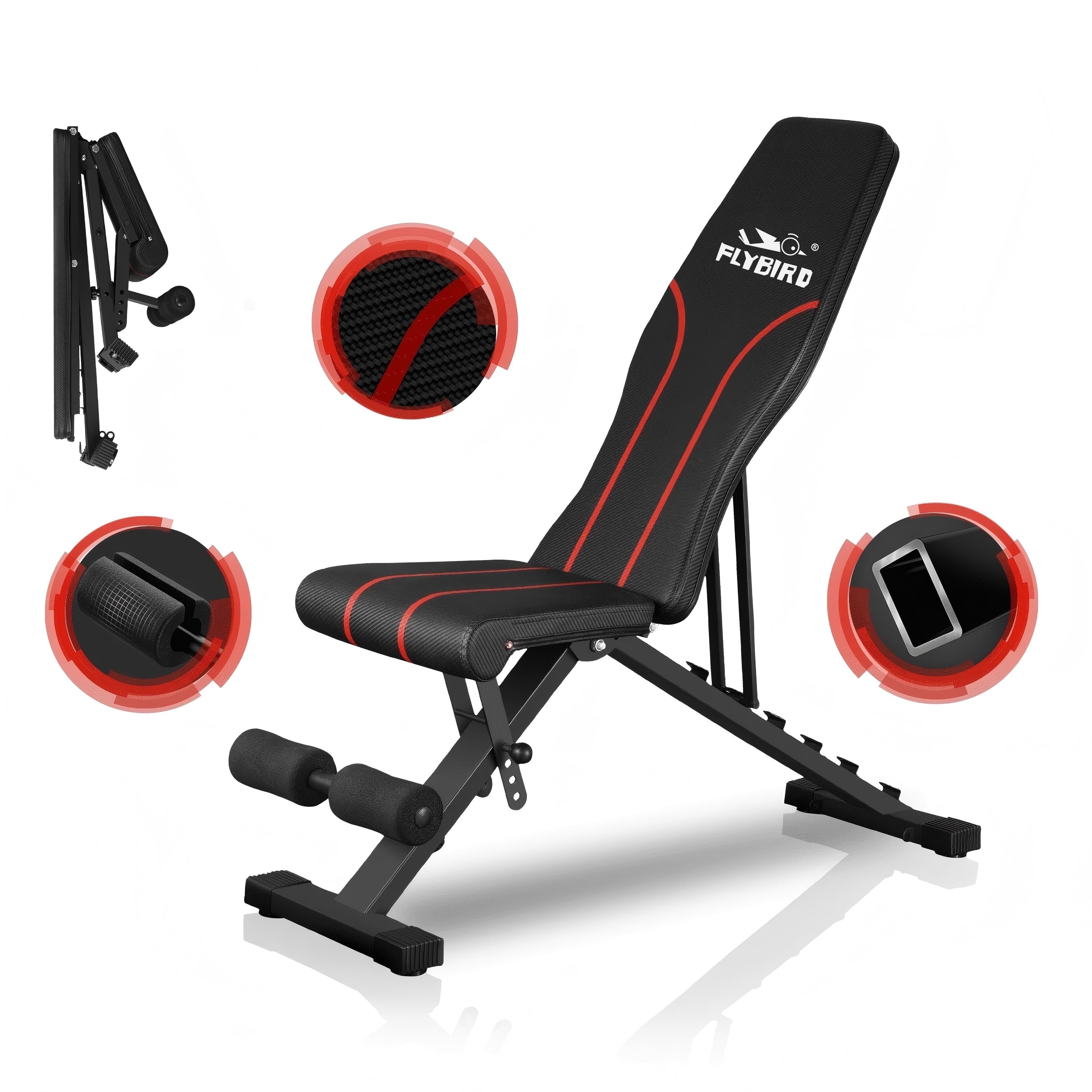 UPGO Foldable Adjustable Weight Bench, 660lbs Capacity for Adults up to ...