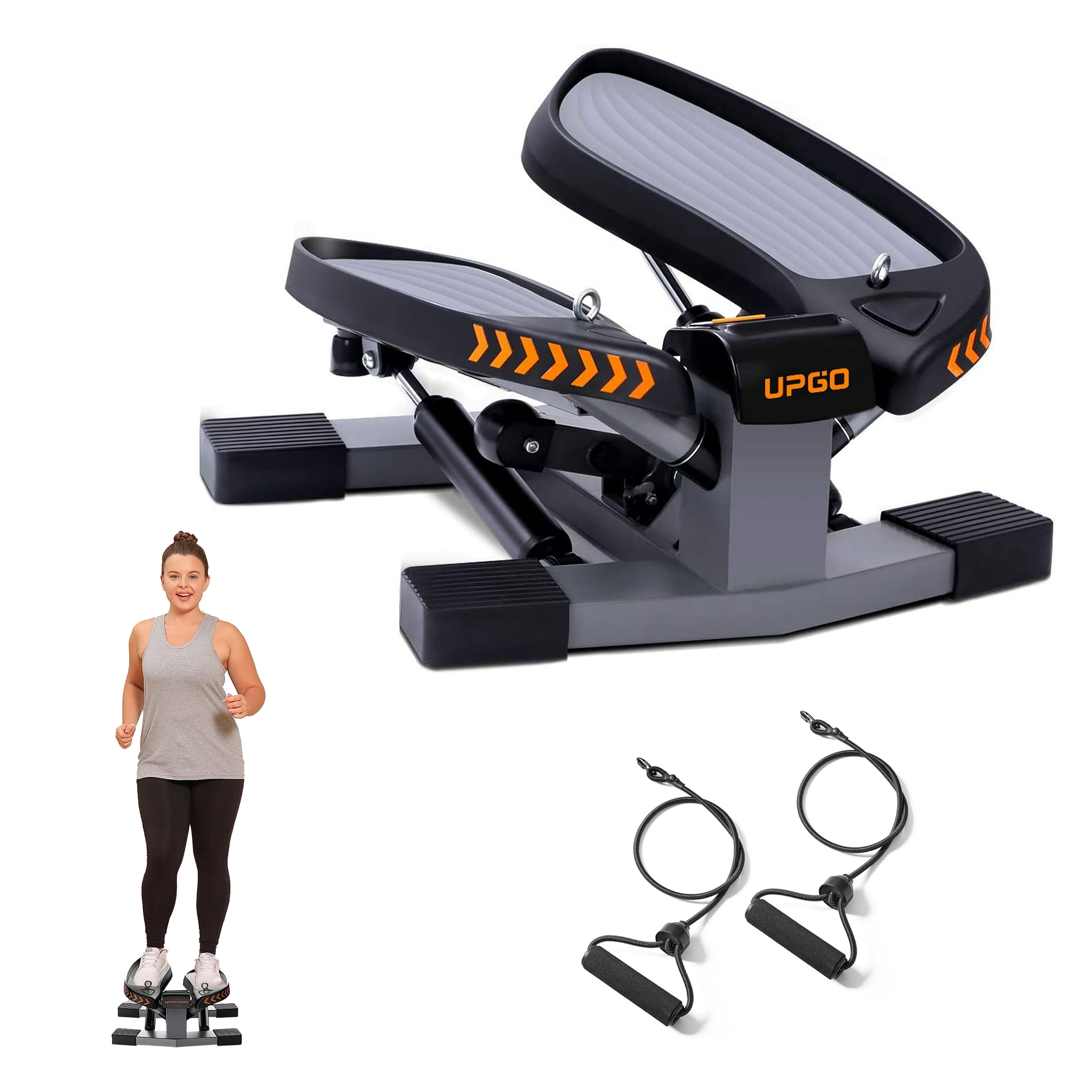 UPGO Hydraulic Mini Stair Stepper with Resistance Band, 330lbs Capacity ...