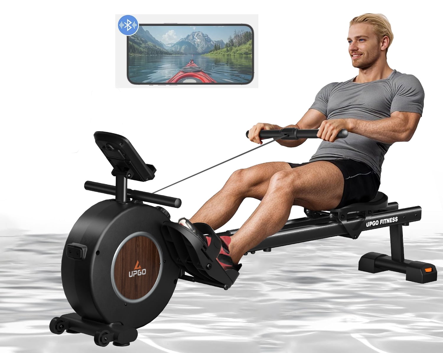UPGO Rower Magnetic Rowing Machine for Home Use 350 lbs Max Weight ...