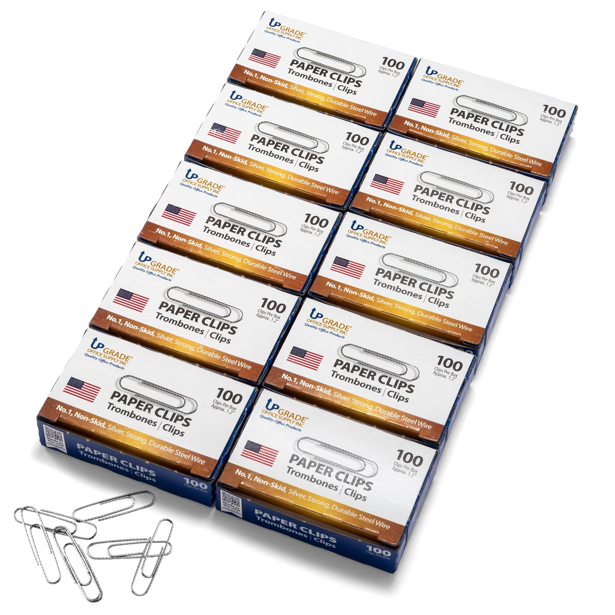 Upgrade #1 Non-Skid Paper Clips, 1.2 in, 1000 Count (10 Boxes of 100 ...