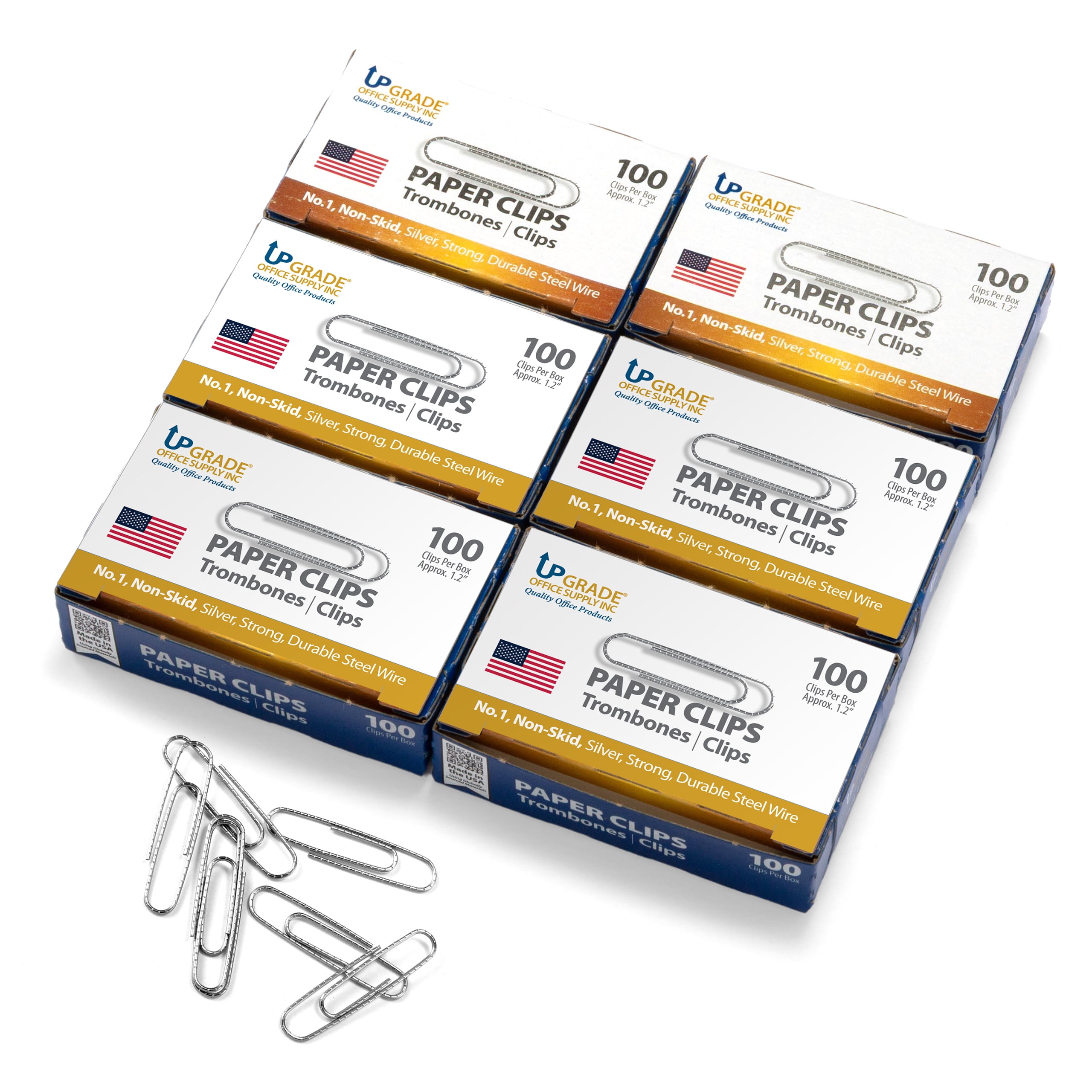Upgrade #1 Non-Skid Paper Clips, 1.2 in, 600 Count (6 Boxes), Silver ...