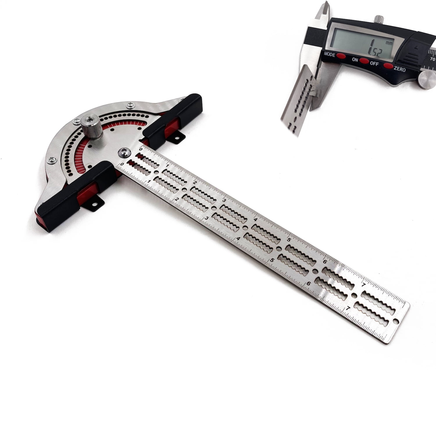 Upgrade 10" Woodworker Edge Ruler 0-70°Adjustable Protractor Angle ...