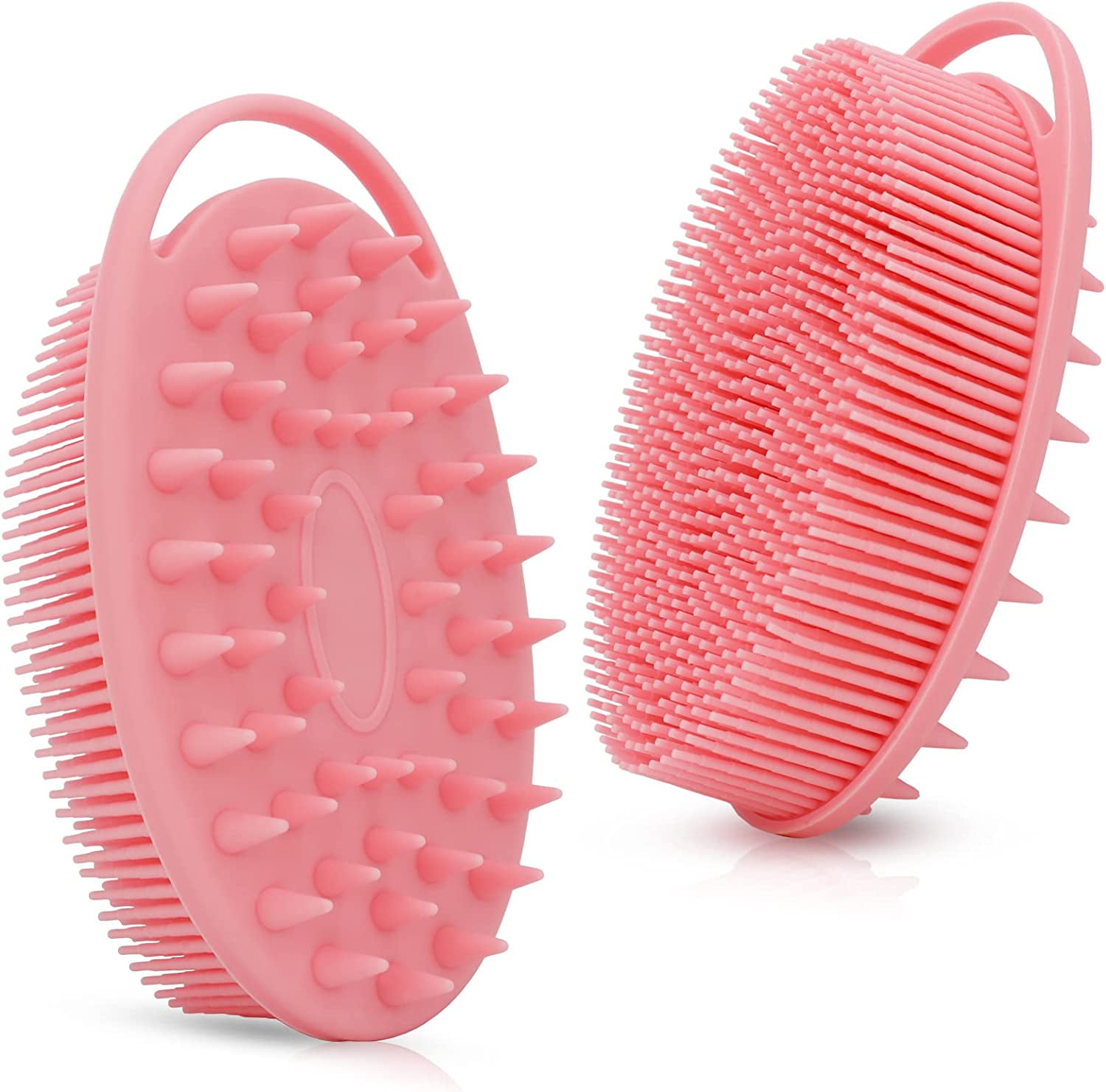Upgrade 2 in 1 Bath and Shampoo Brush, Silicone Body Scrubber for Use ...