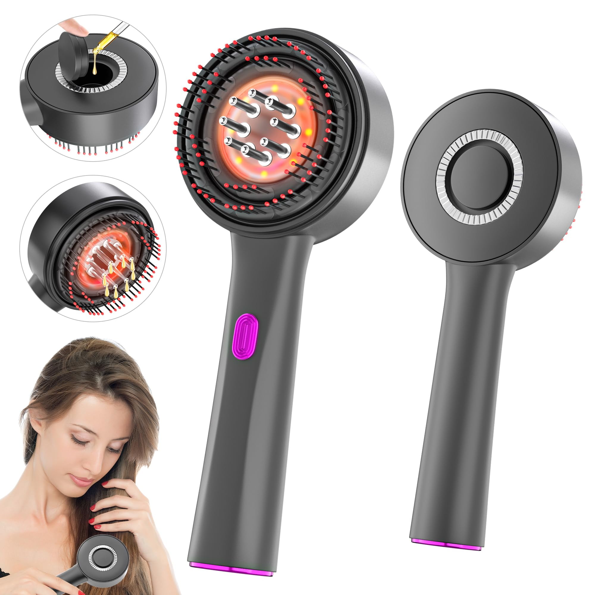 Upgrade 2 in 1 Hair Oil Applicator,Cordless Electric Hair Hair Brushes ...