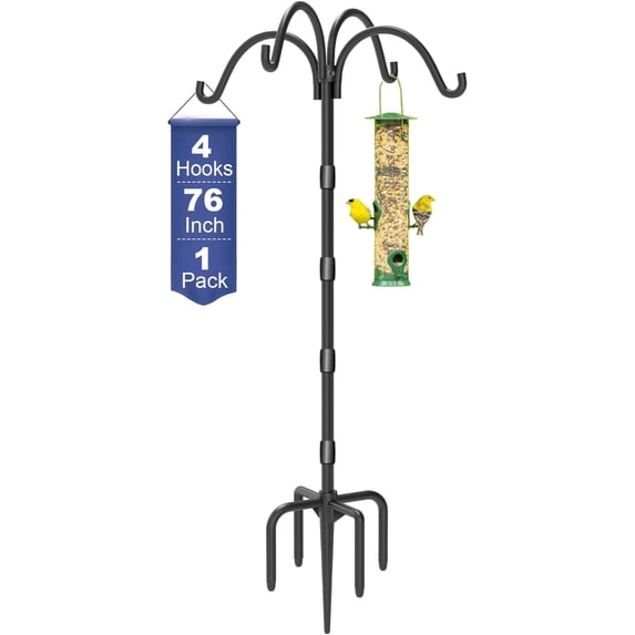 Upgrade 4-Hook Shepherds Hooks for Outdoor with Plastic Tube, 76" Heavy ...
