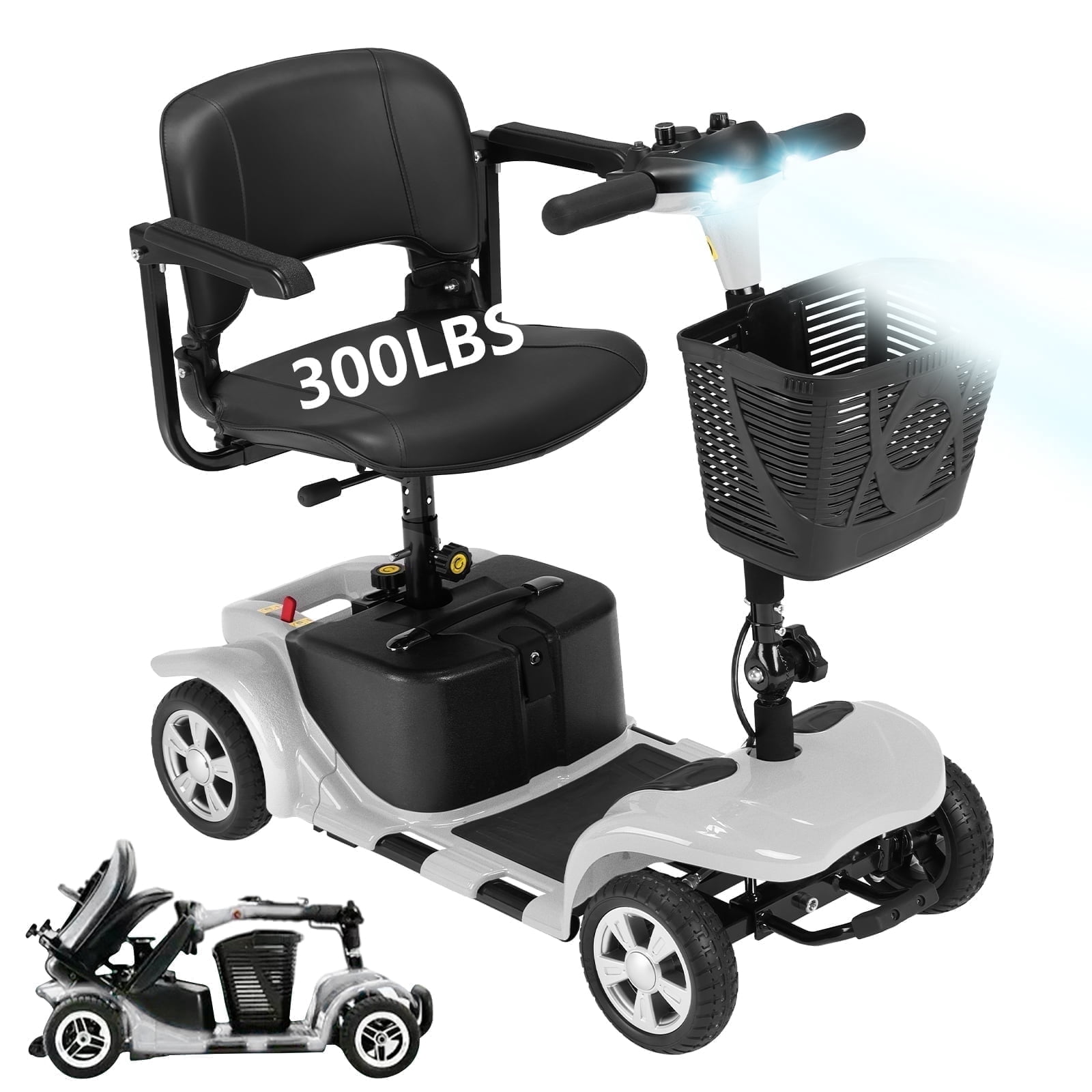 Upgrade 4 Wheels Mobility Scooters for Seniors & Adult,Foldable ...