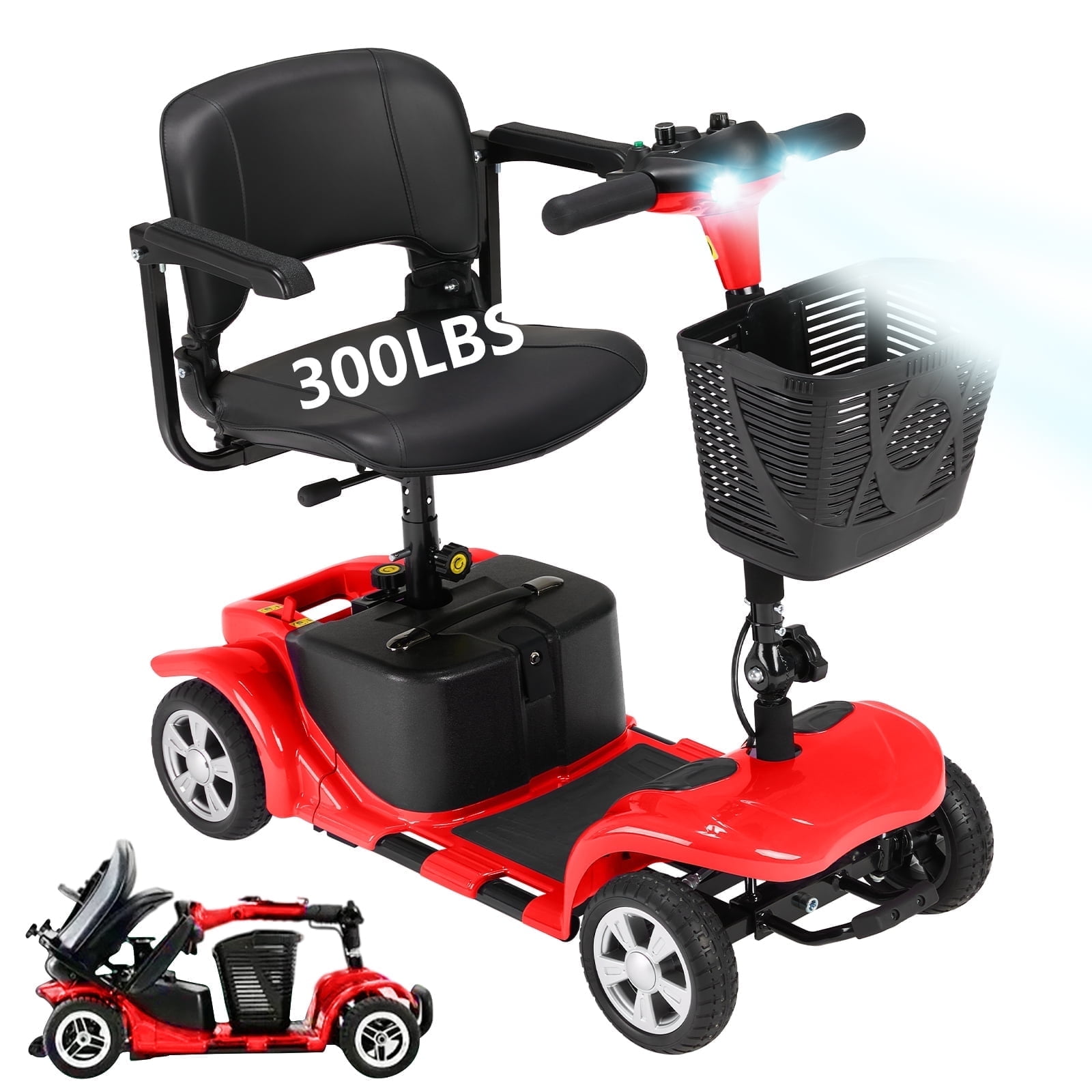 Upgrade 4 Wheels Mobility Scooters for Seniors & Adult,Foldable ...