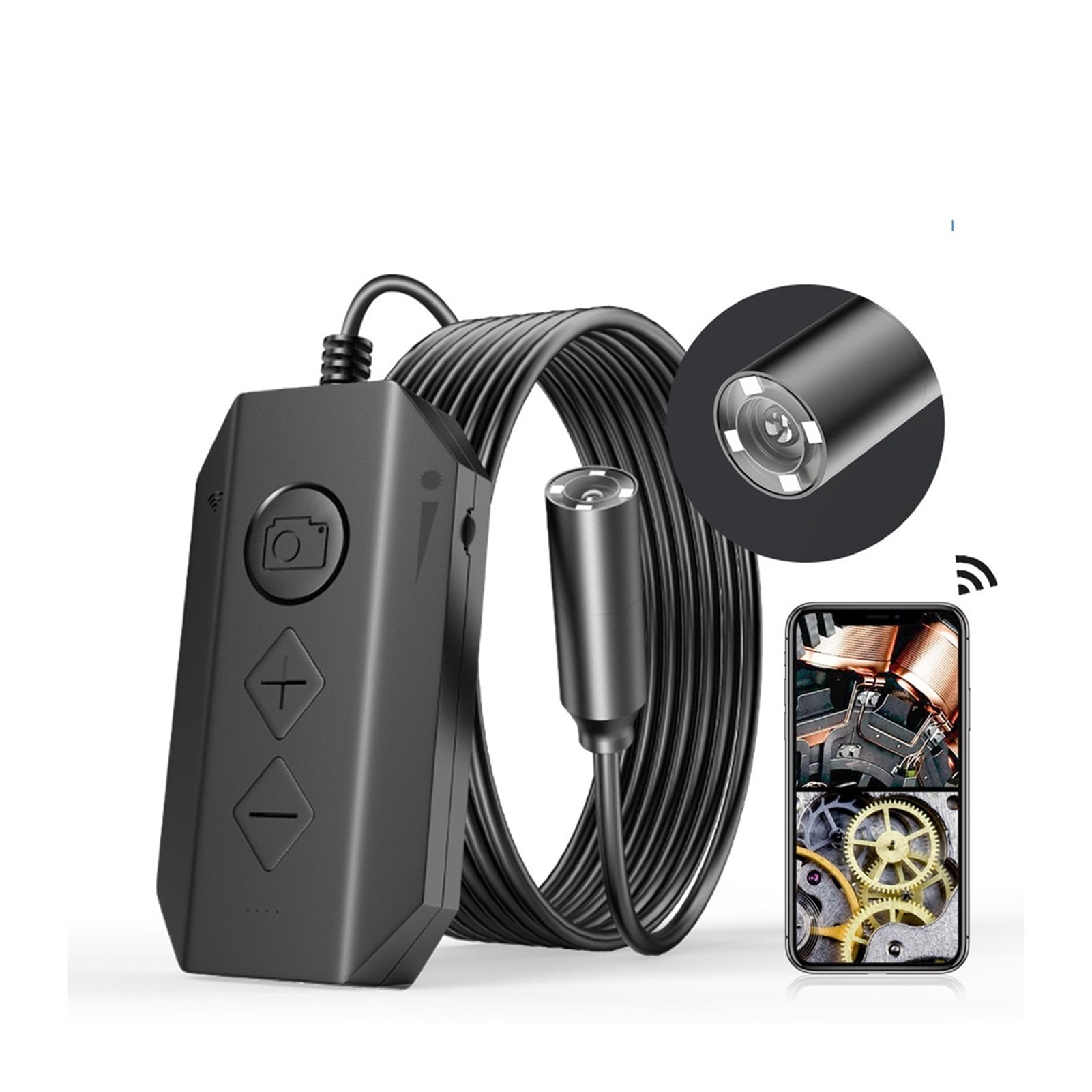 Upgrade 5.0MP HD WiFi Borescope Semi-Rigid Snake Inspection Camera With ...
