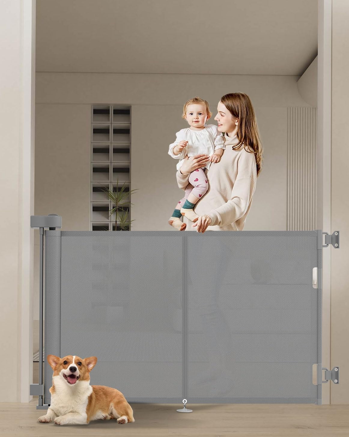 Upgrade 59" Retractable Baby Gates with Reinforced Strip Design to ...