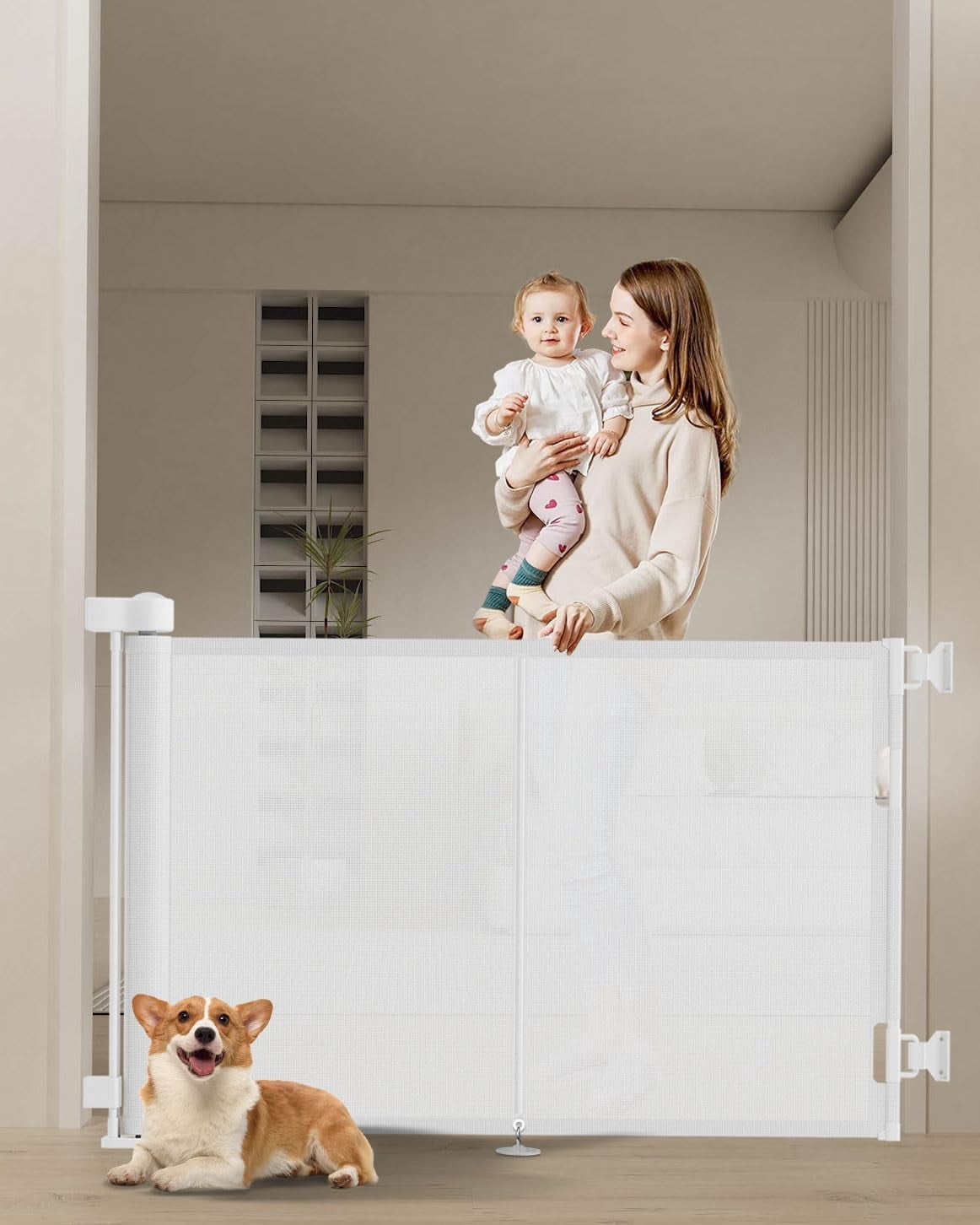 Upgrade 59" Retractable Baby Gates with Reinforced Strip Design to ...