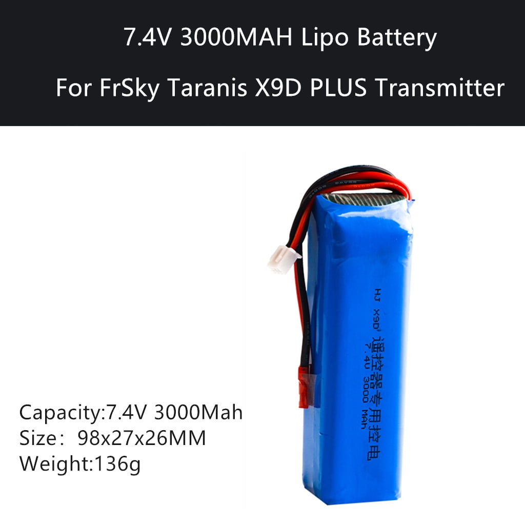 Upgrade 7.4V 3000MAH Lipo Battery Part For FrSky Taranis X9D PLUS ...