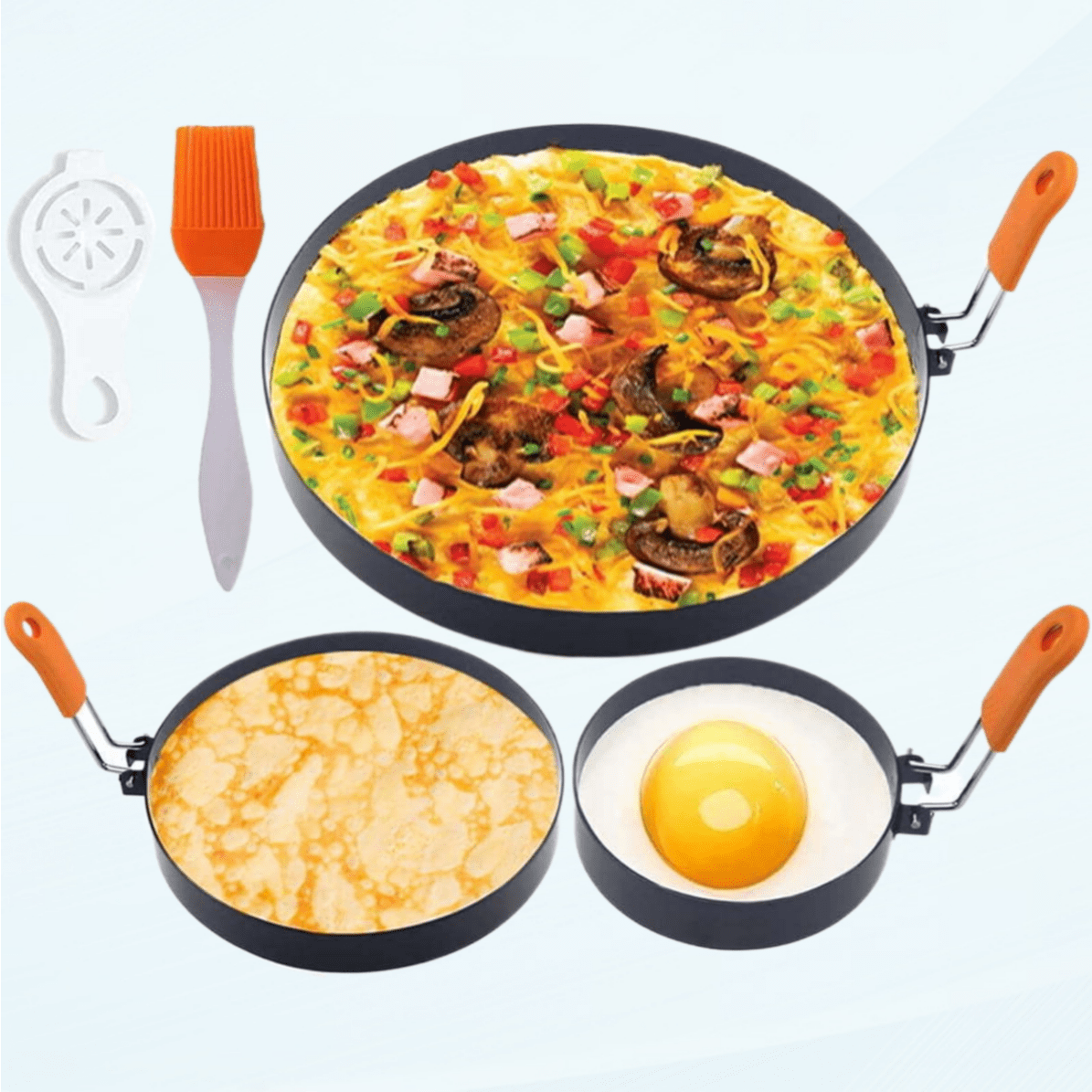 Upgrade 8" Large Omelet Ring,6" Pancake Ring,4" Egg Ring,Large 3 Packs ...