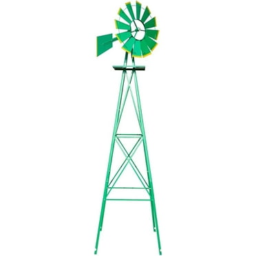 Garden Windmill for Yard Decor, 8 ft Tall Metal Windmill with Spinning ...