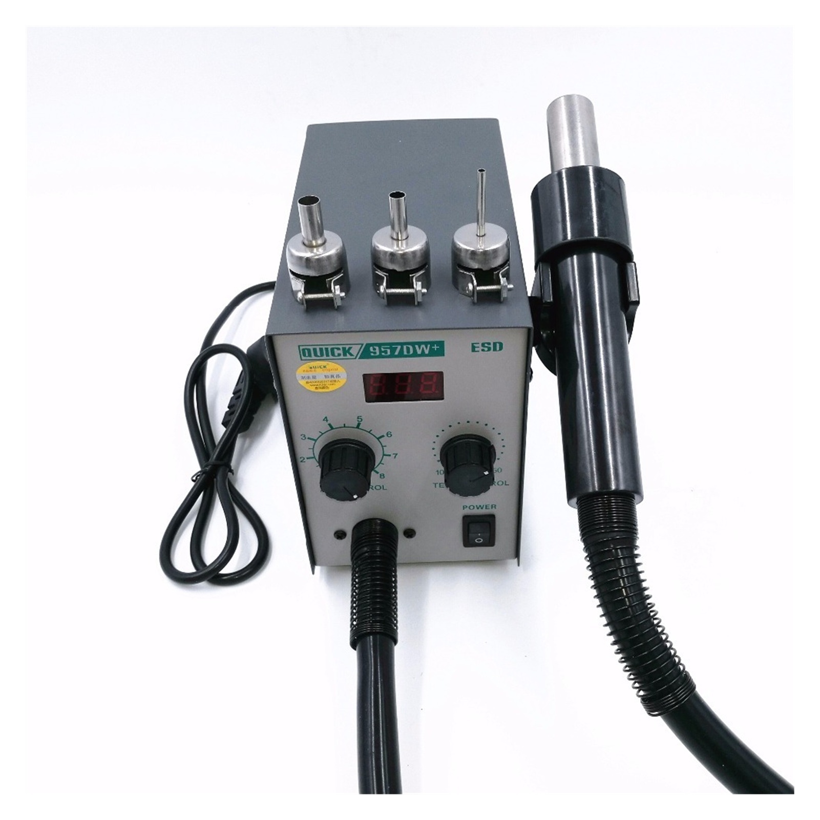 Upgrade 957DW+ LED Display Adjustable Hot Air Heat Gun With Helical Wind 400W SMD Rework Station ...