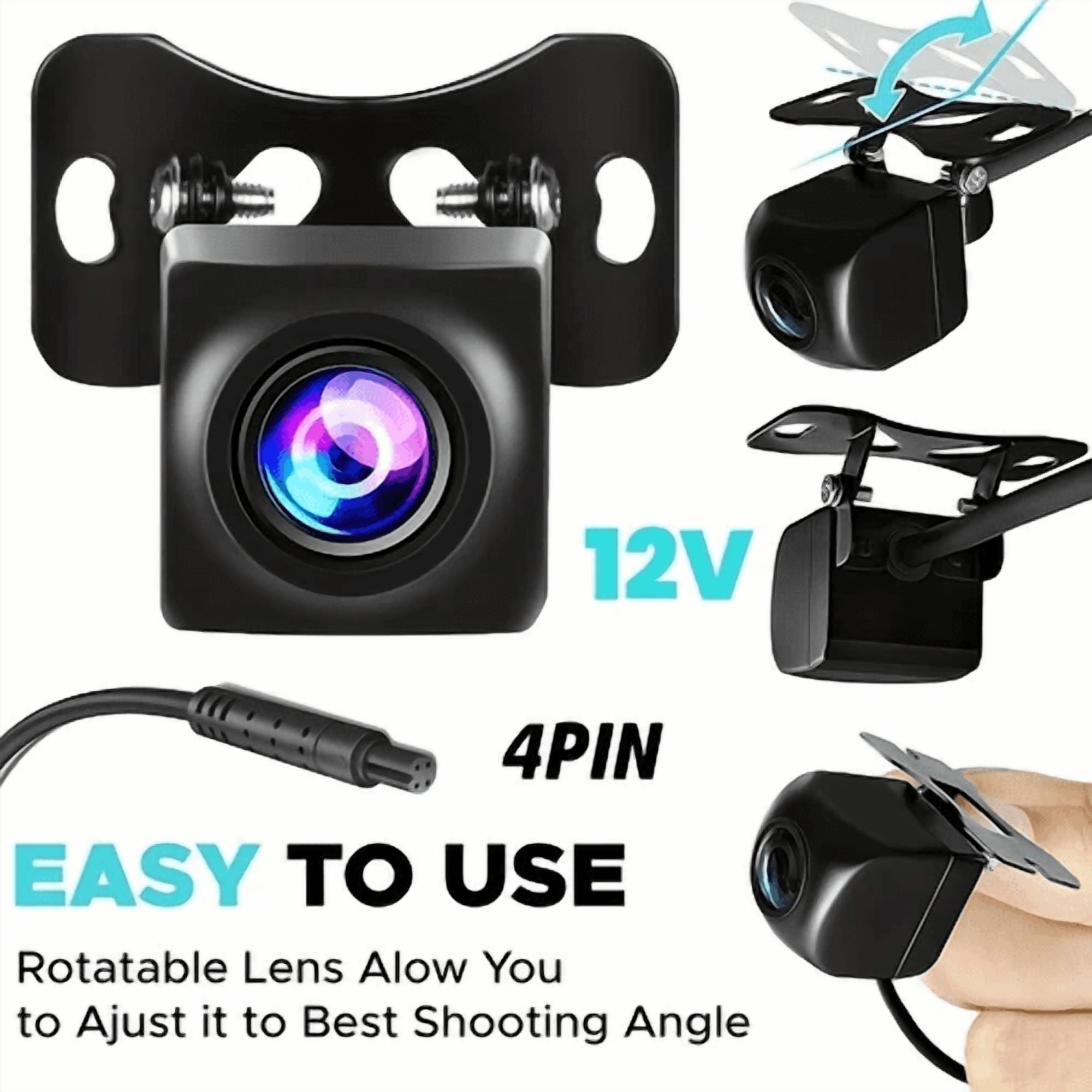 Upgrade AHD 1080P Backup Camera, 4PIN Car Rear View Camera Backup ...