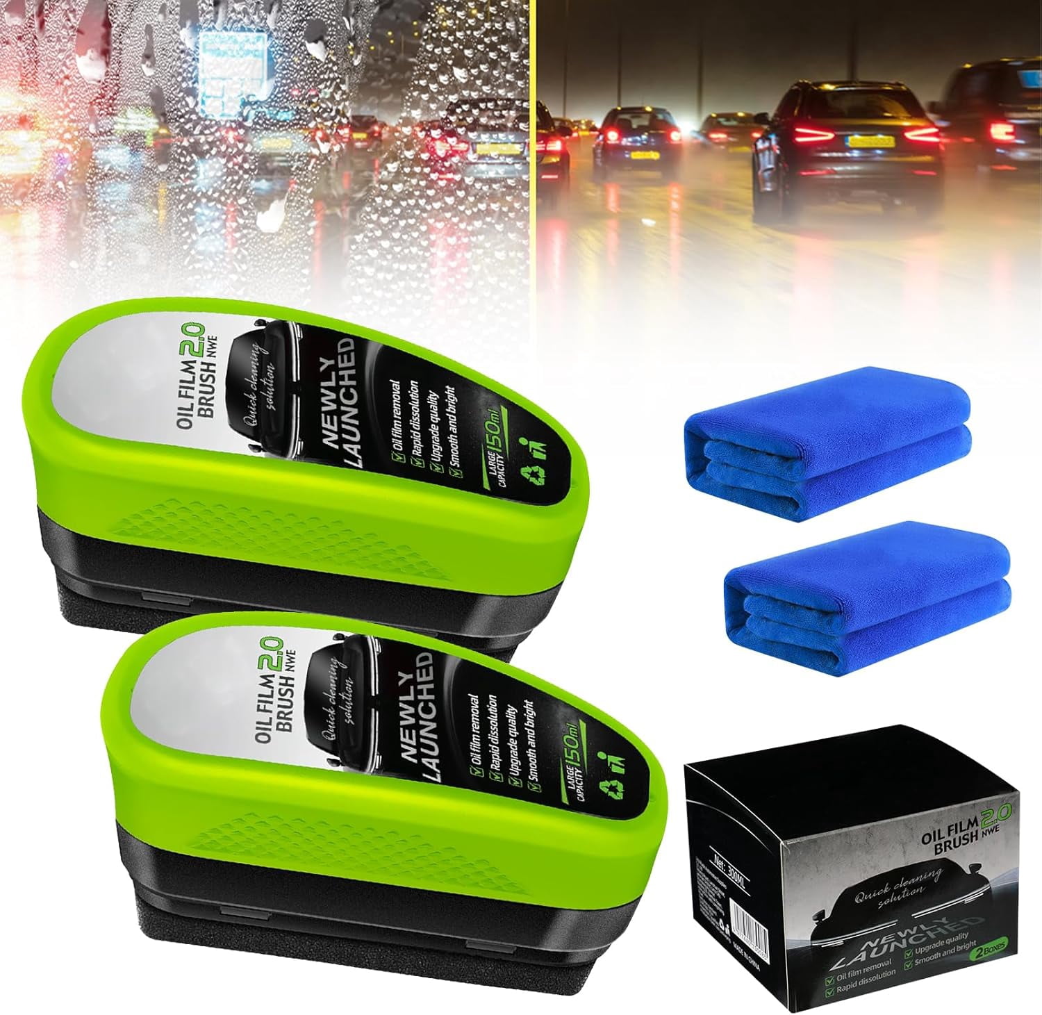 Upgrade Automotive Oil Film Cleaning Brush, Ne 2.0 Green ipe, Glass ...
