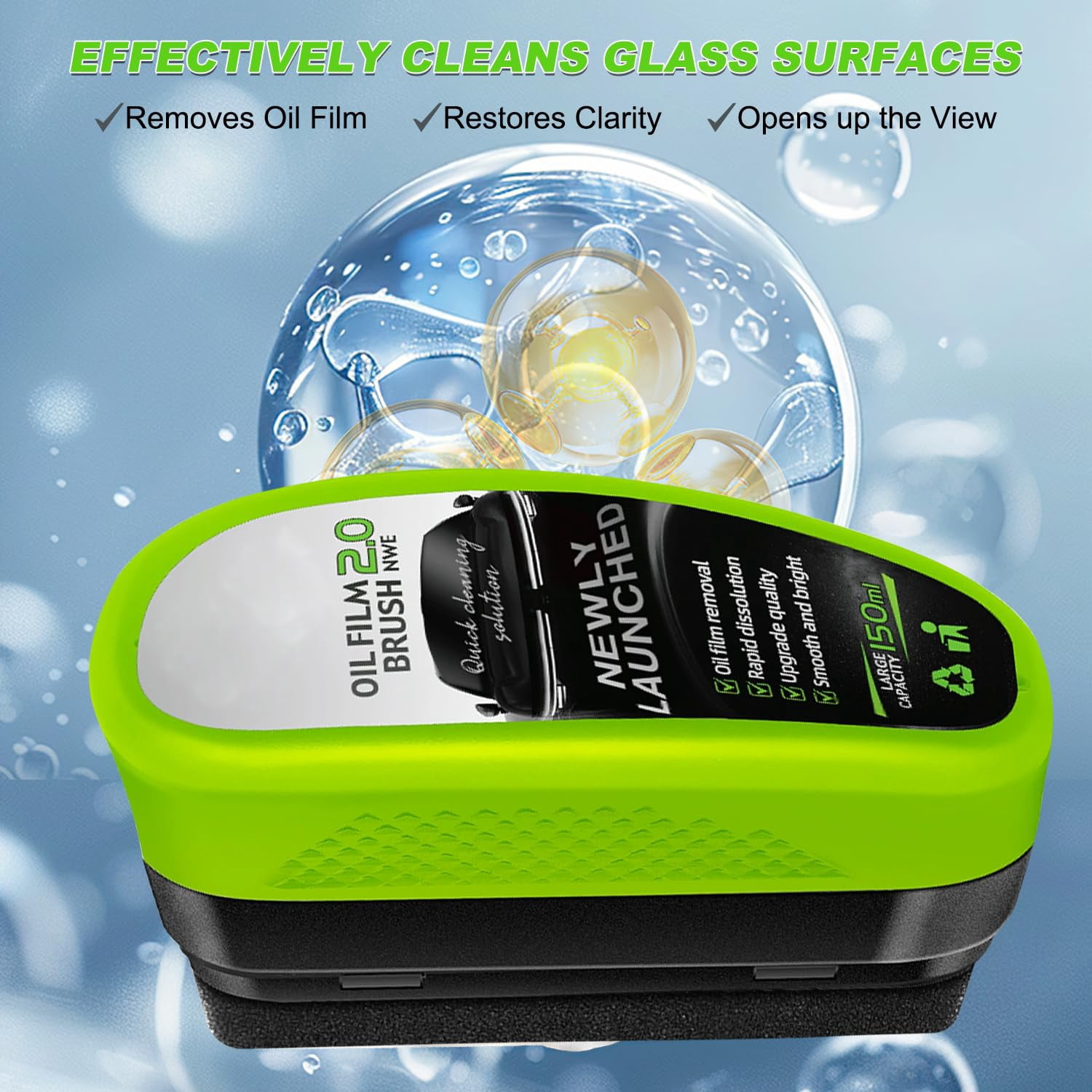 Upgrade Automotive Oil Film Cleaning Brush, New 2.0 Green Oil Film Wipe ...