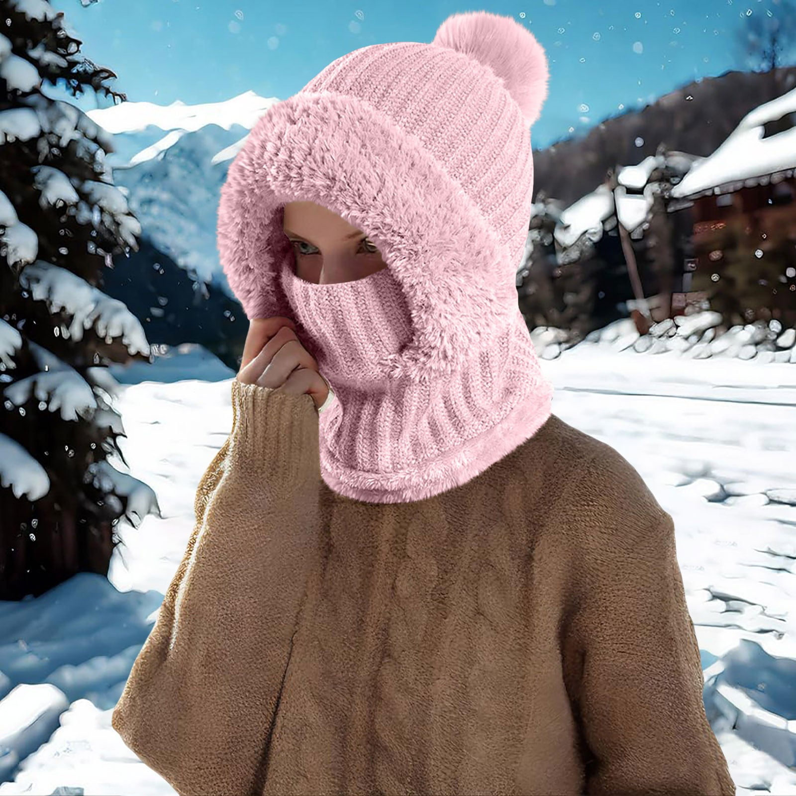 Upgrade Beanie Hat for Women, Fleece Lined Thick Warm Knitted Hat with ...