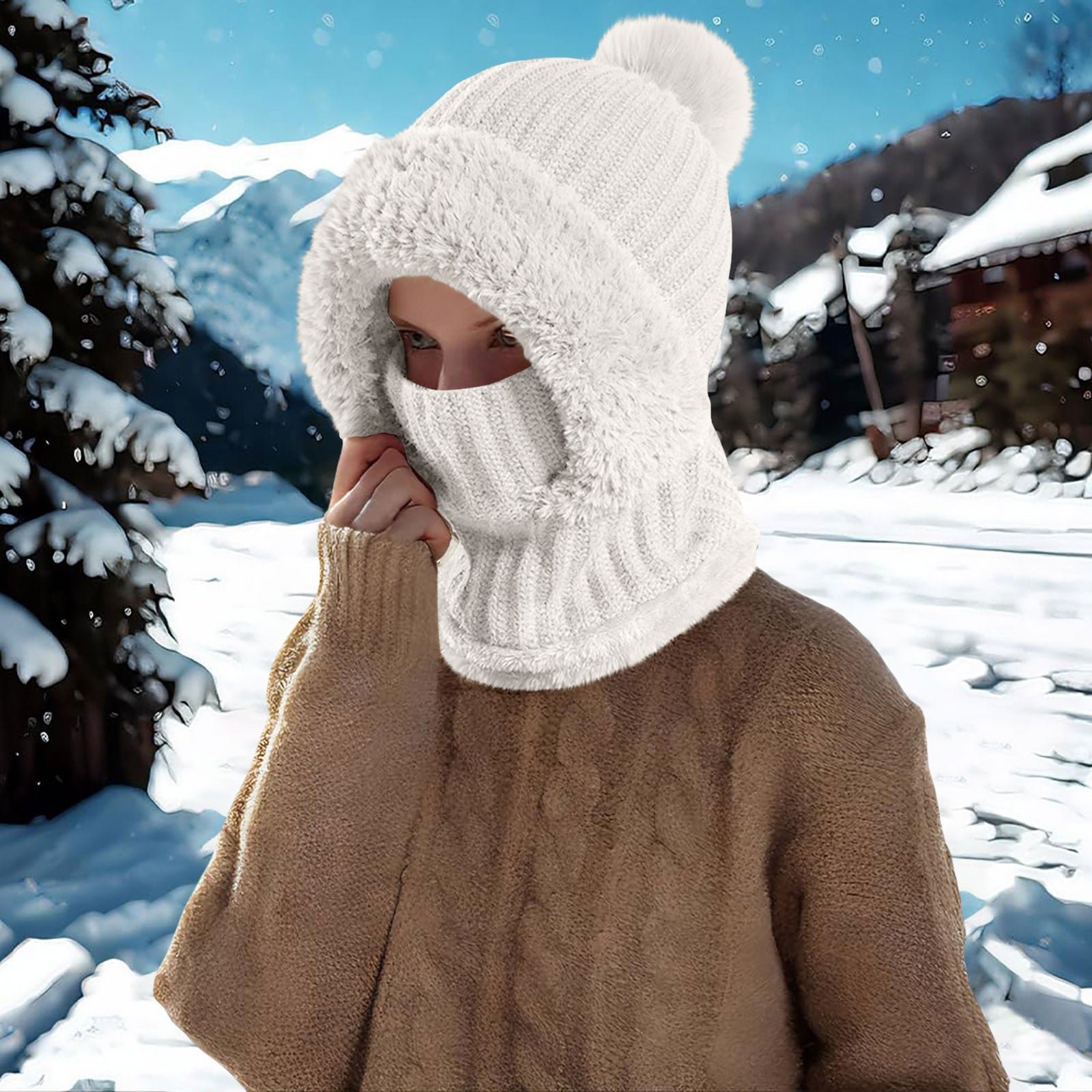 Upgrade Beanie Hat for Women, Fleece Lined Thick Warm Knitted Hat with ...