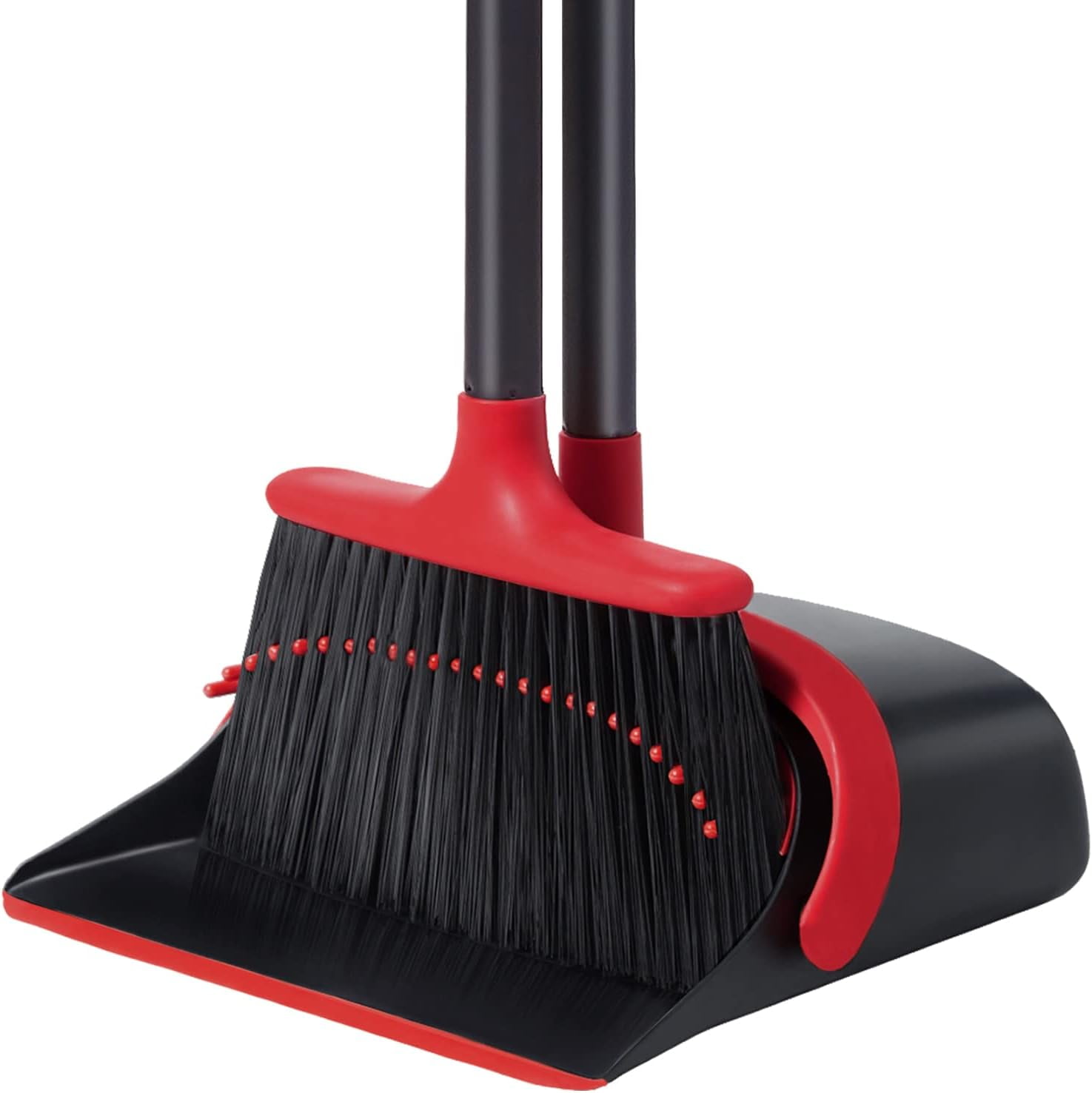 Upgrade Broom and Dustpan Set for Home, 52'' Long Handle, Standing Dustpan and Broom for Kitchen ...
