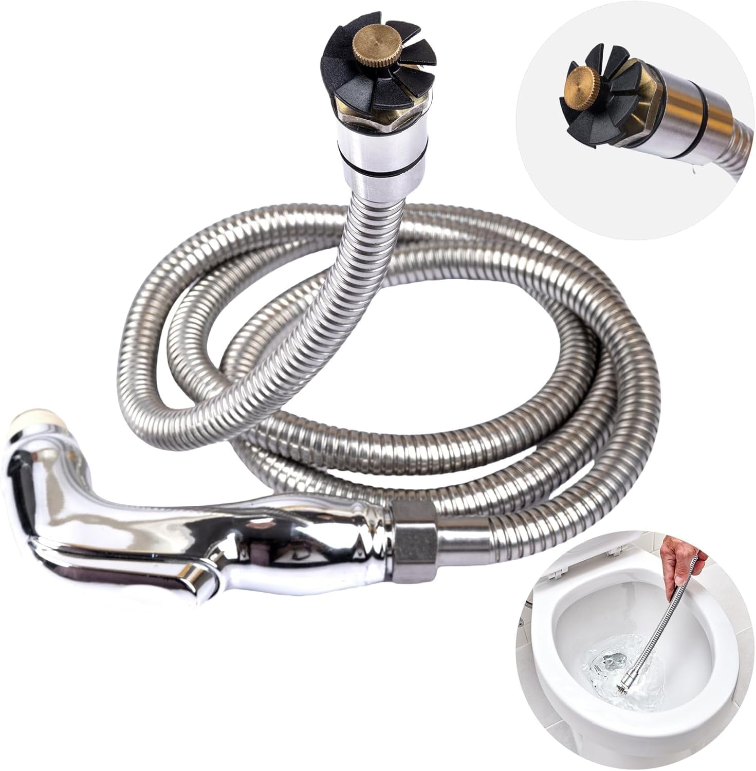 Upgrade Camper/RV Tank Flexible Swivel Stick Rinser 62", 14TPI Hoses RV ...
