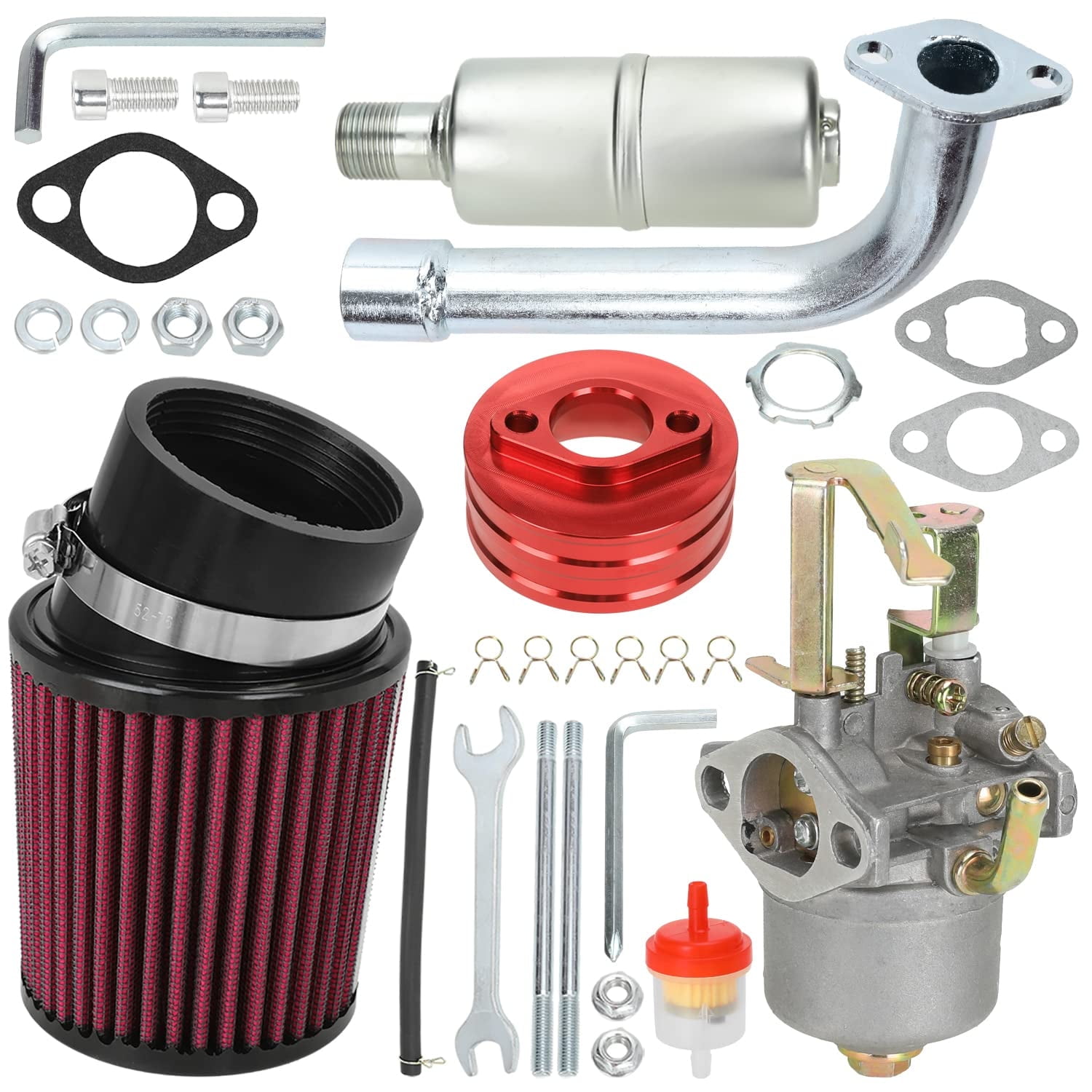 Upgrade Carburetor Air Filter Exhaust Pipe Muffler Stage 2 Kit ...