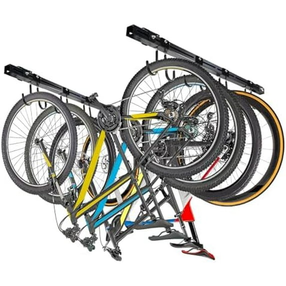 Upgrade Ceiling Mounted Bike Rack, Adjustable Hooks Garage Bike Rack ...