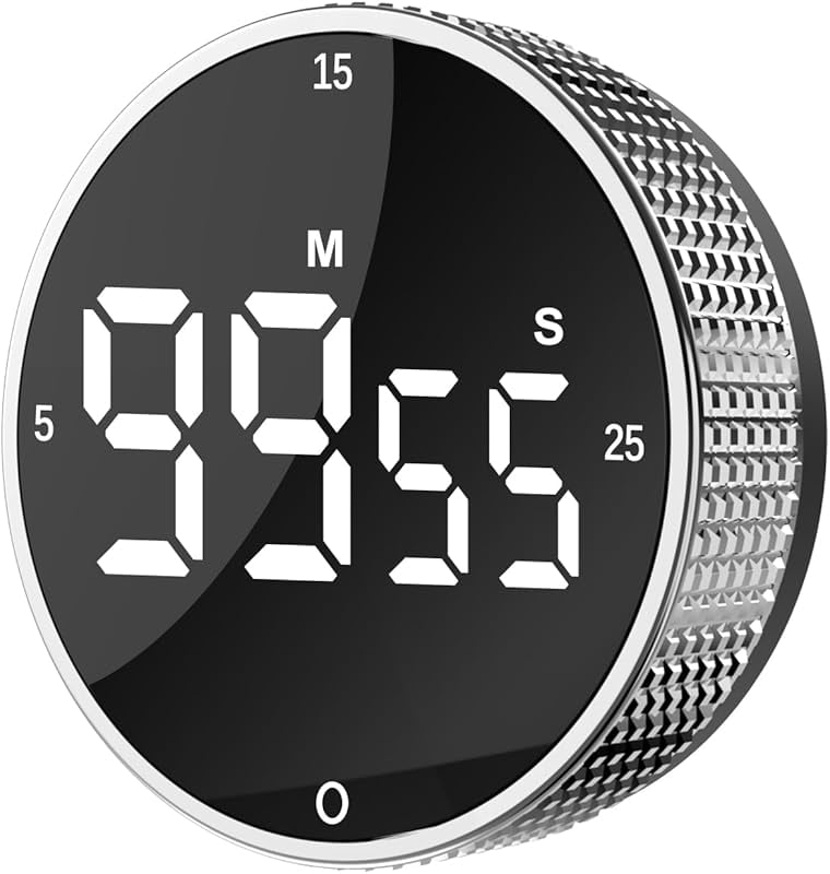 Upgrade Digital Kitchen Timer - Magnetic Countdown Countup Visual Pomodoro Timer with Large LED ...