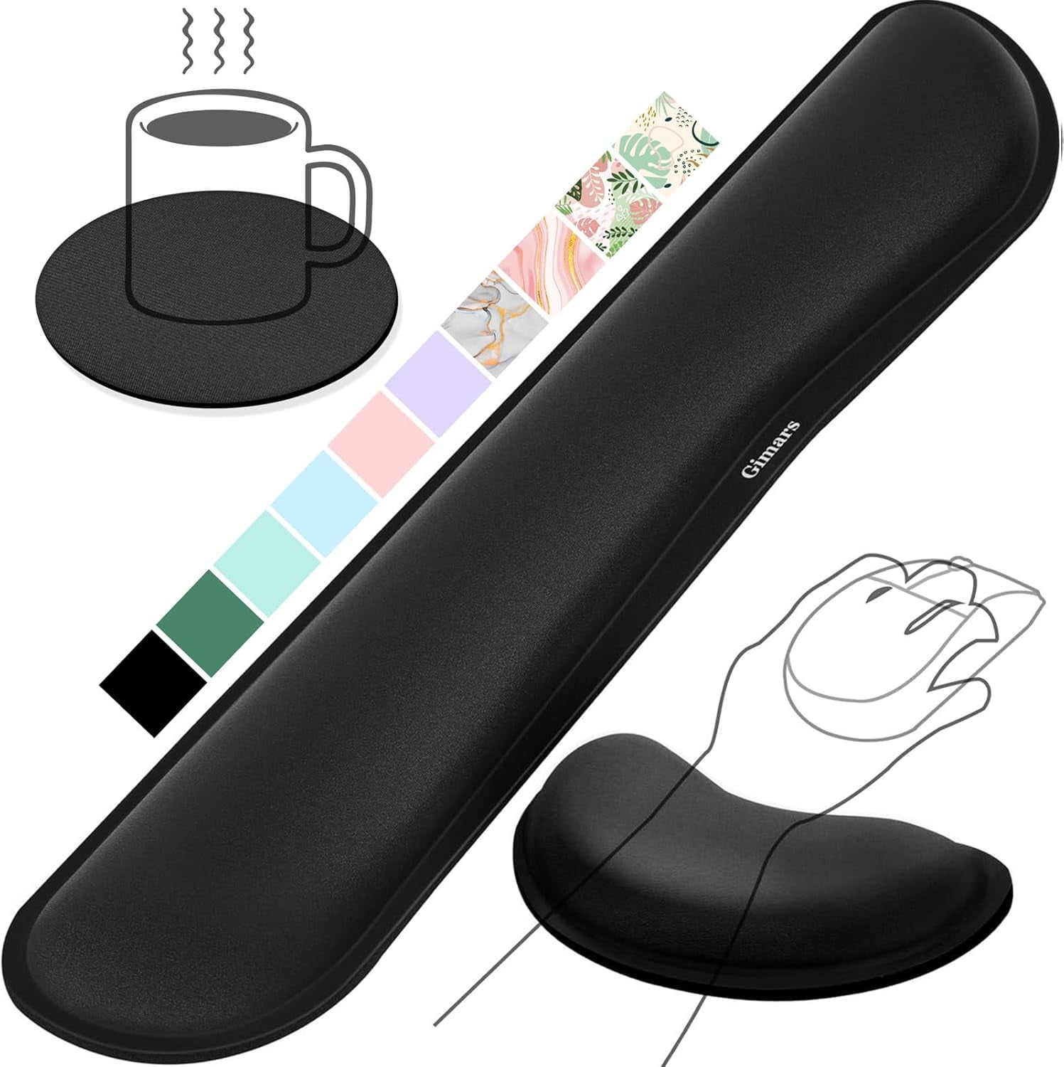 Upgrade Enlarge Silky Gel Memory Foam Wrist Rest for Computer Keyboard ...