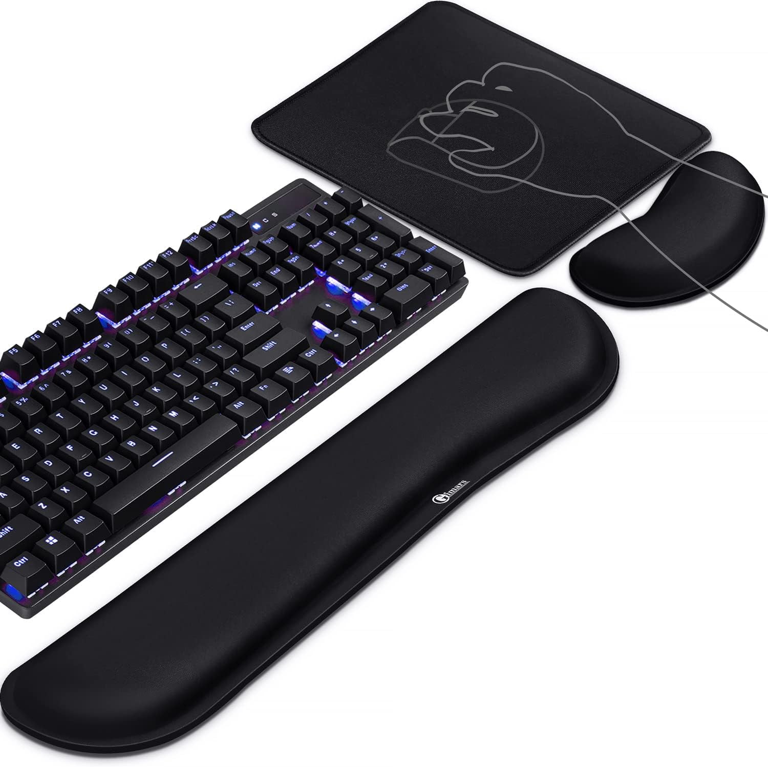 Upgrade Enlarge Silky Gel Memory Foam Wrist Rest for Computer Keyboard ...