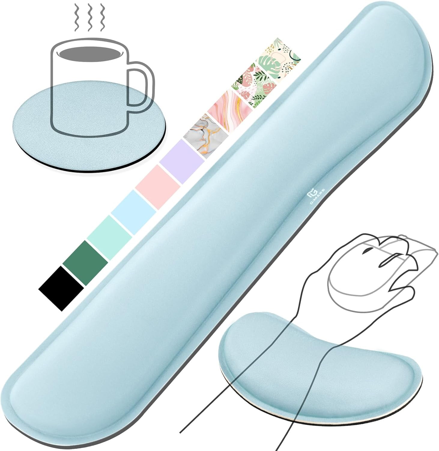 Upgrade Enlarge Silky Gel Memory Foam Wrist Rest for Computer Keyboard ...