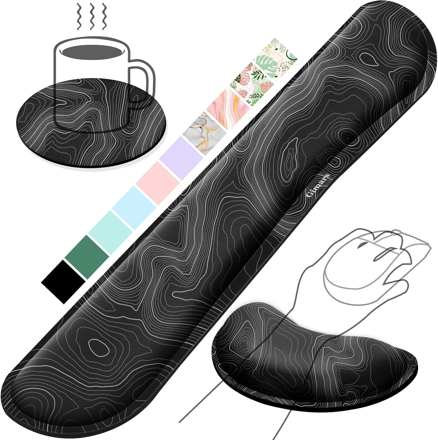 Upgrade Enlarge Silky Gel Memory Foam Wrist Rest for Computer Keyboard ...