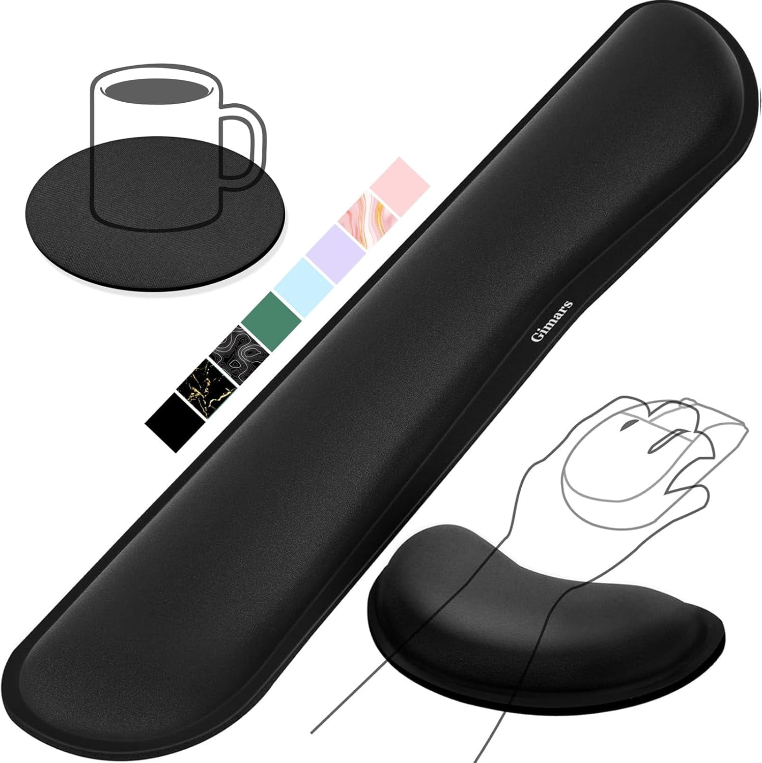 Gimars Upgrade Enlarge Silky and Superfine Fabric Gel Memory Foam ...
