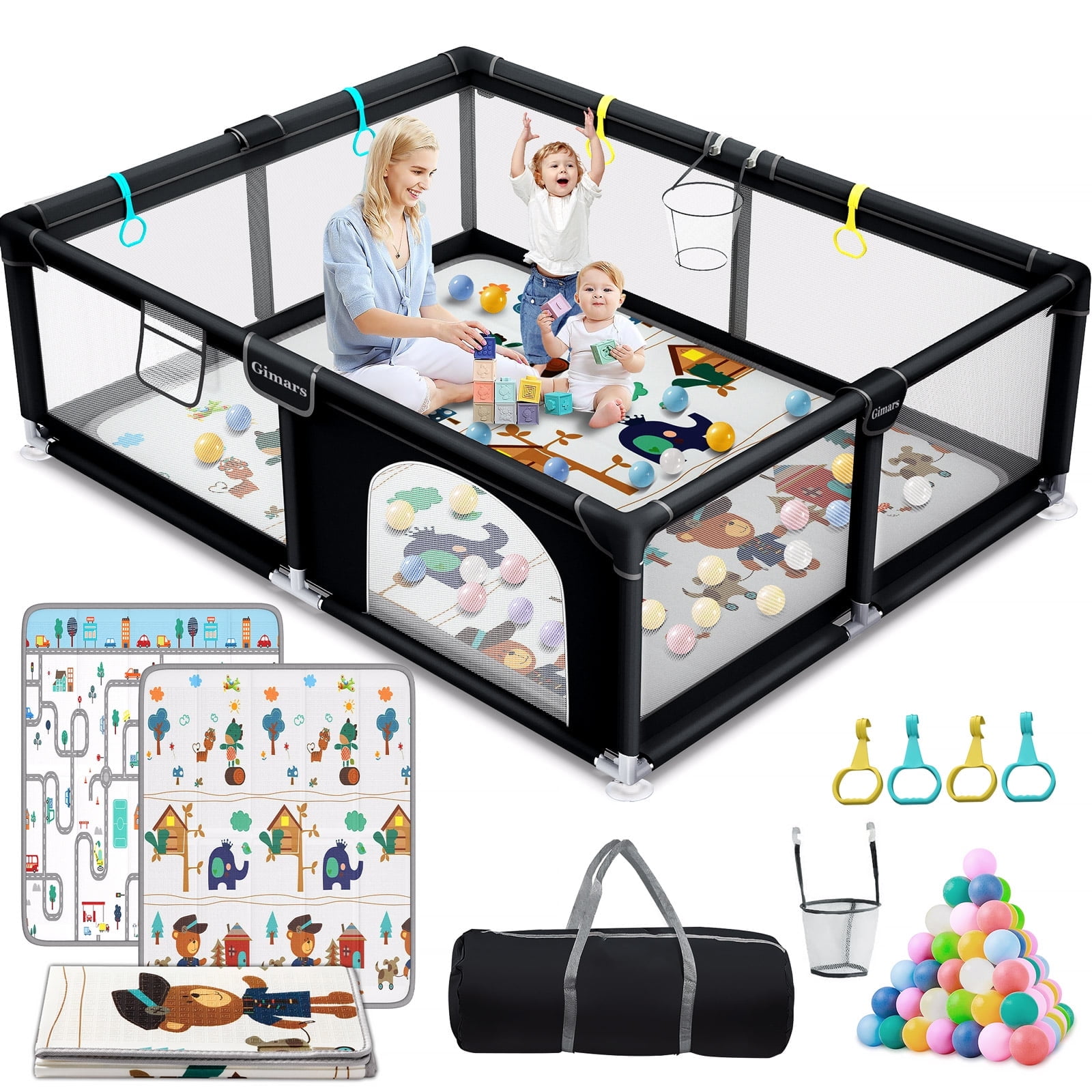Upgrade Extra Large 71’‘x59’’ 320D Washable Baby Playpen with Padding ...